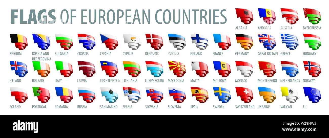 Set of flags of Europe. Vector illustration Stock Vector Image & Art ...