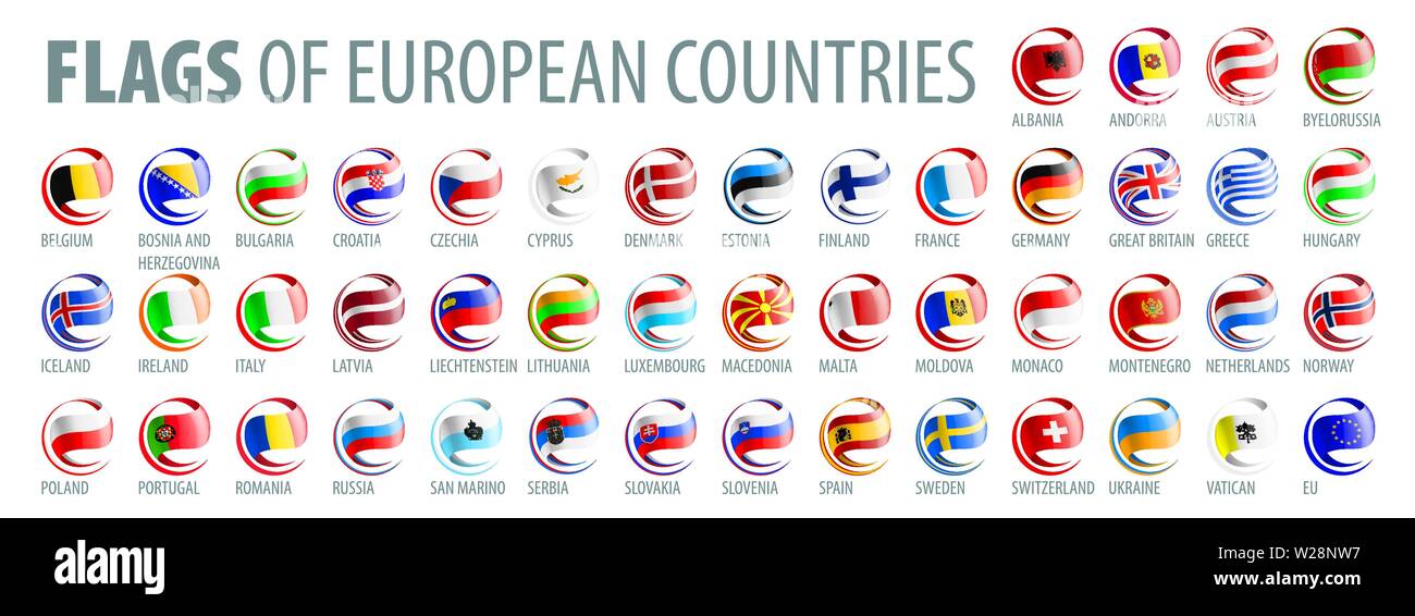 Set of flags of Europe. Vector illustration Stock Vector Image & Art ...