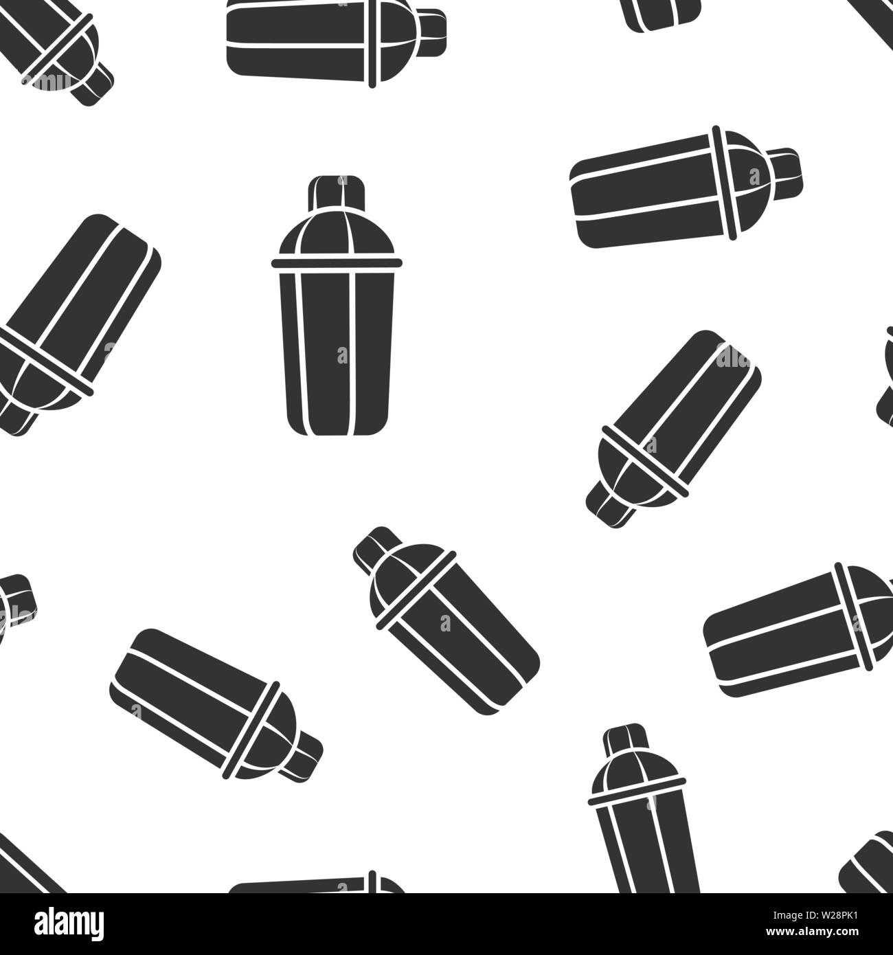 Shaker icon seamless pattern background. Sport bottle vector ...