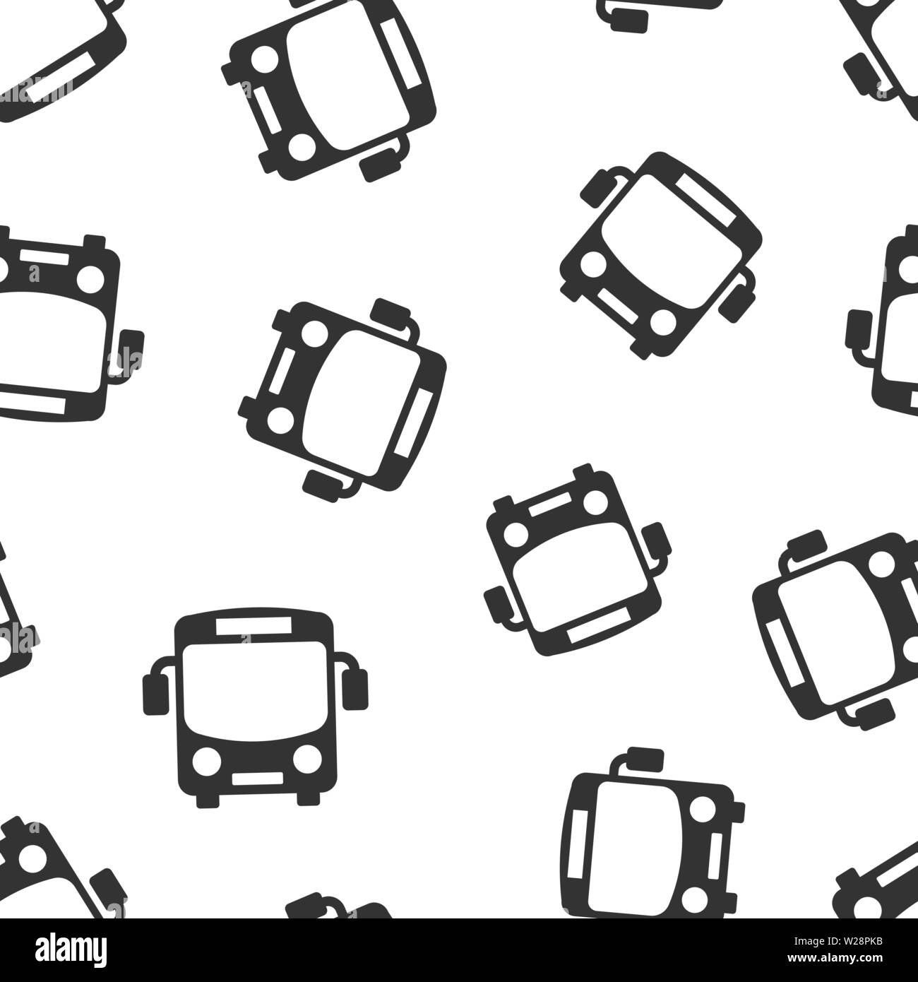 School bus icon seamless pattern background. Autobus vector ...