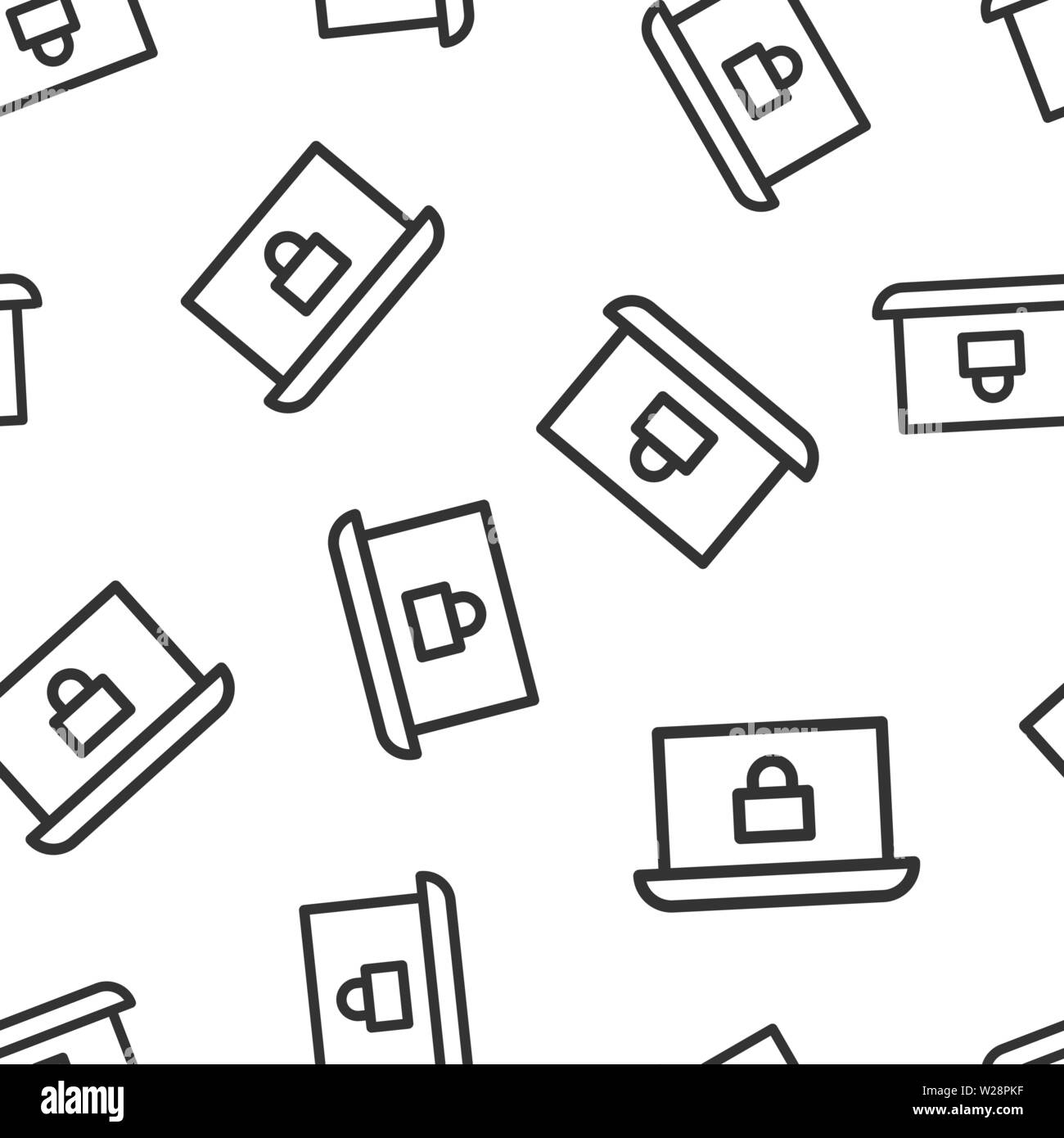 Cyber security icon seamless pattern background. Padlock locked vector ...