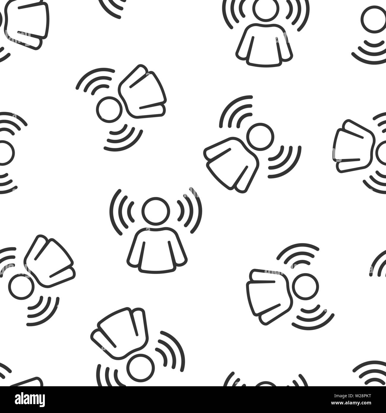 Mind awareness icon seamless pattern background. Idea human vector ...