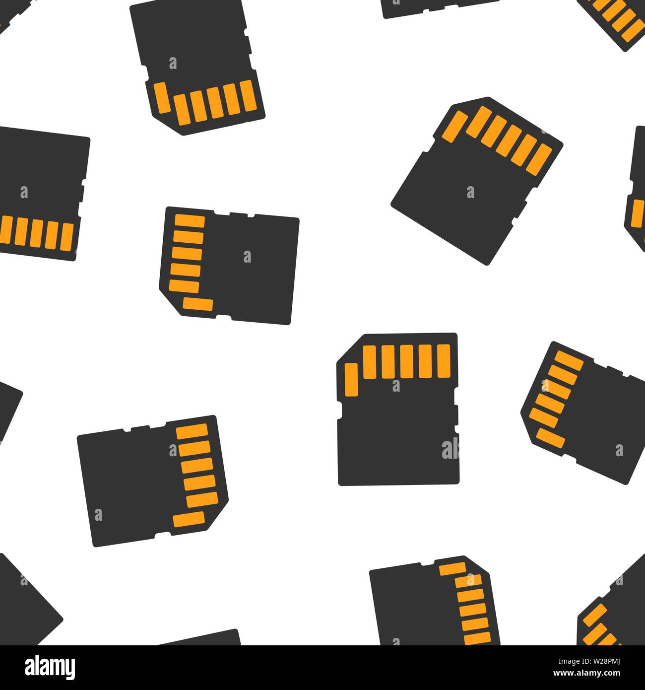 Micro SD card icon seamless pattern background. Memory chip vector ...