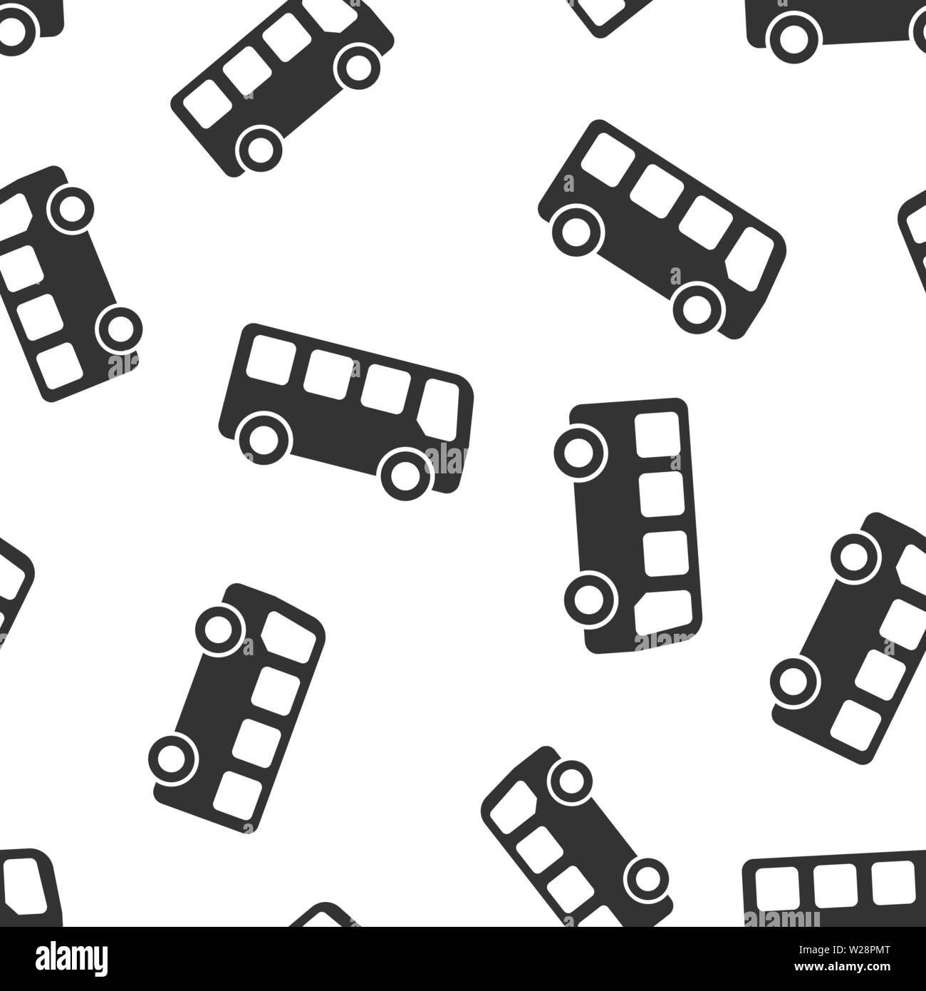 School bus icon seamless pattern background. Autobus vector ...