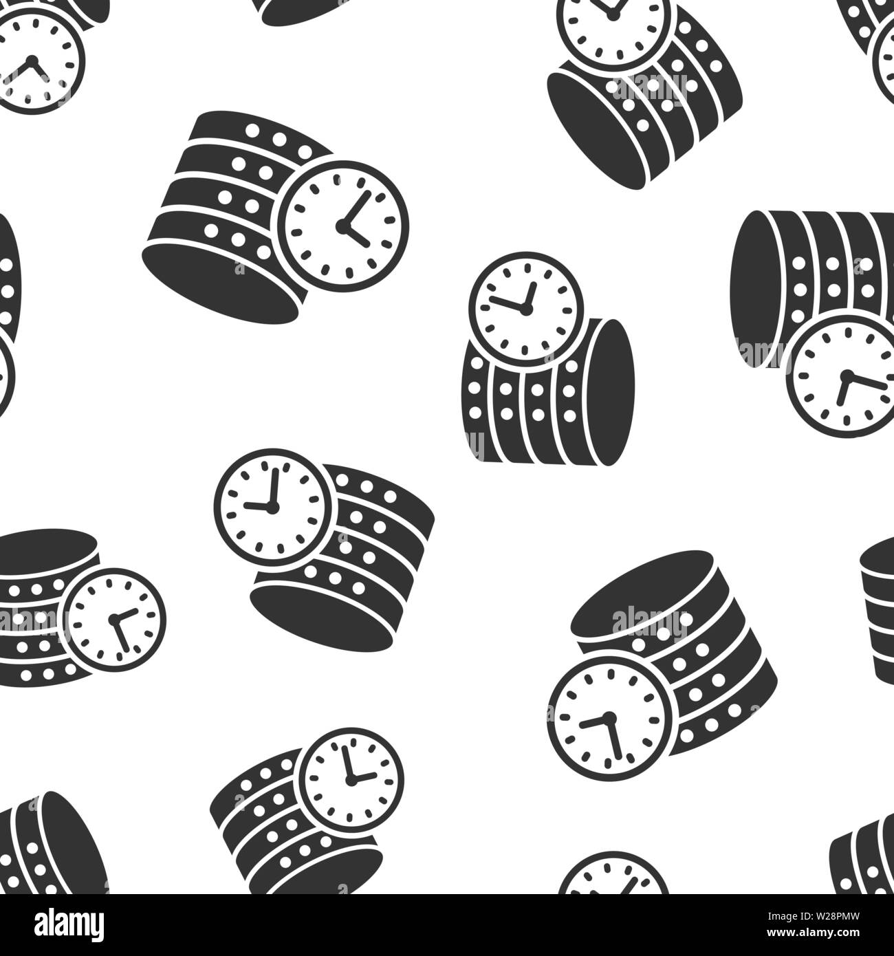 Data center icon seamless pattern background. Clock vector illustration ...