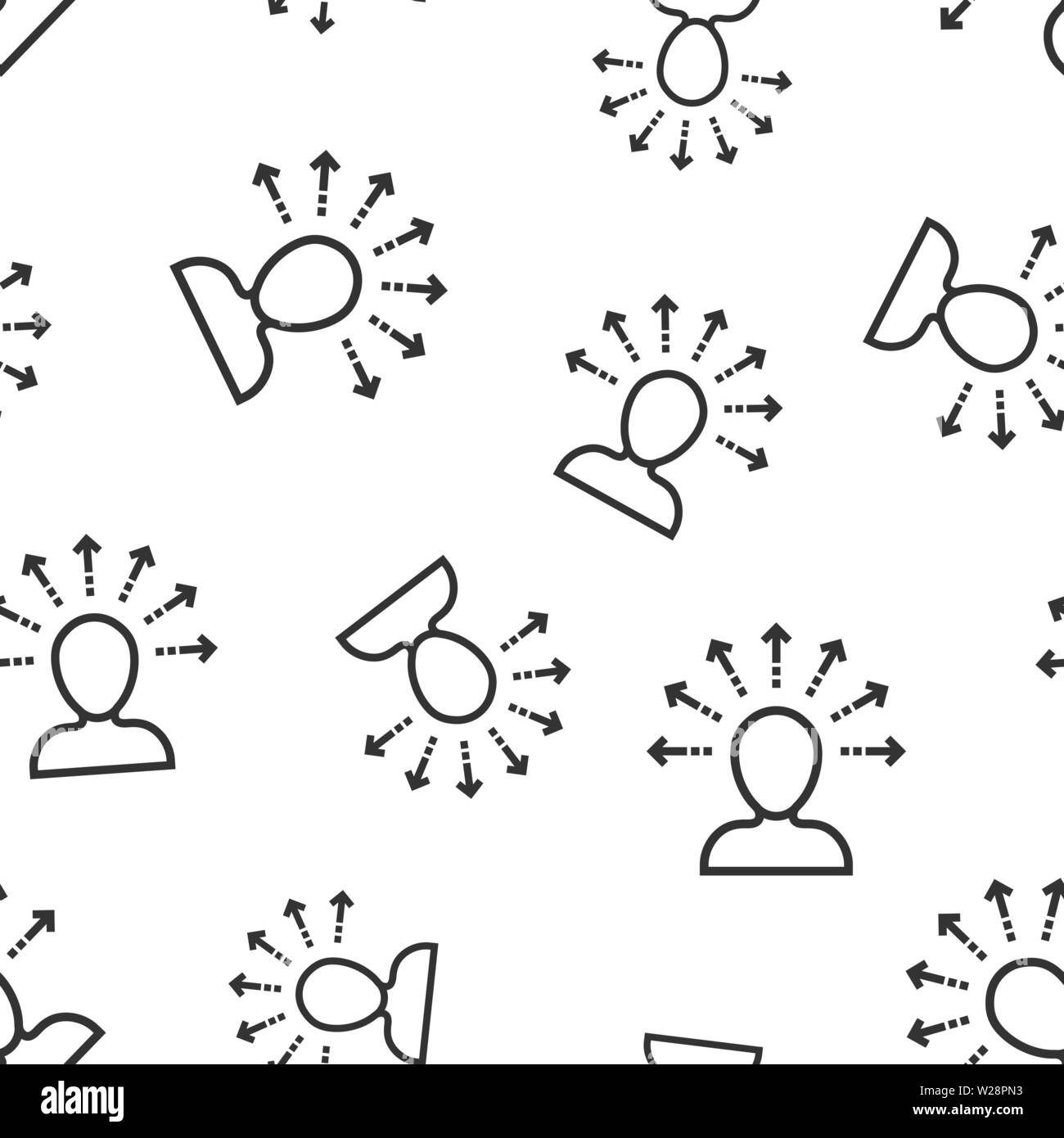 Mind awareness icon seamless pattern background. Idea human vector ...