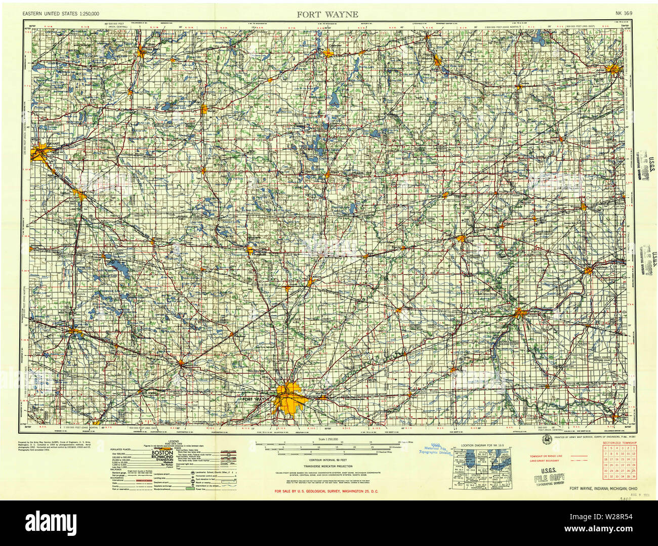 Map of fort wayne hi-res stock photography and images - Alamy