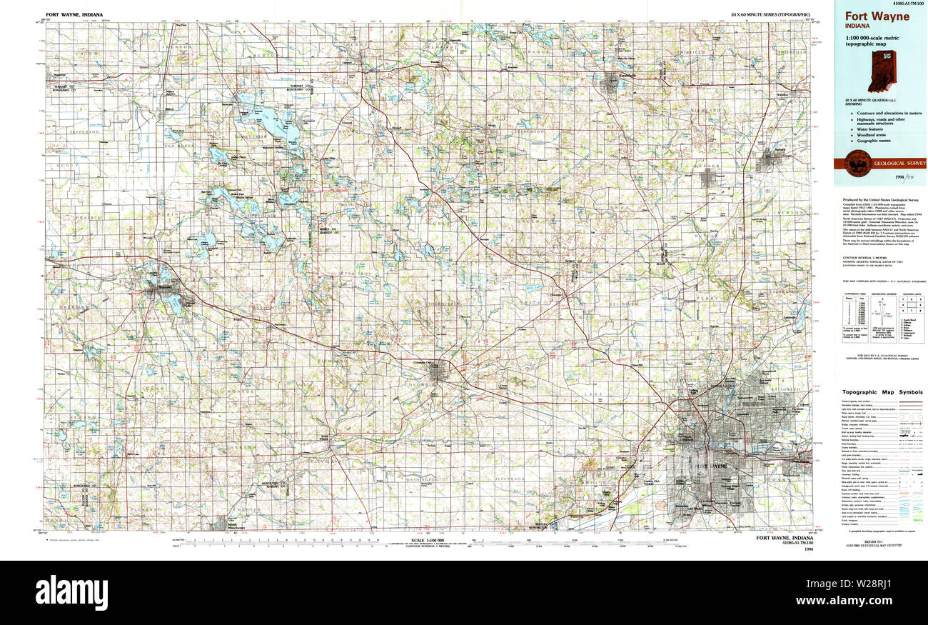Map of fort wayne hi-res stock photography and images - Alamy