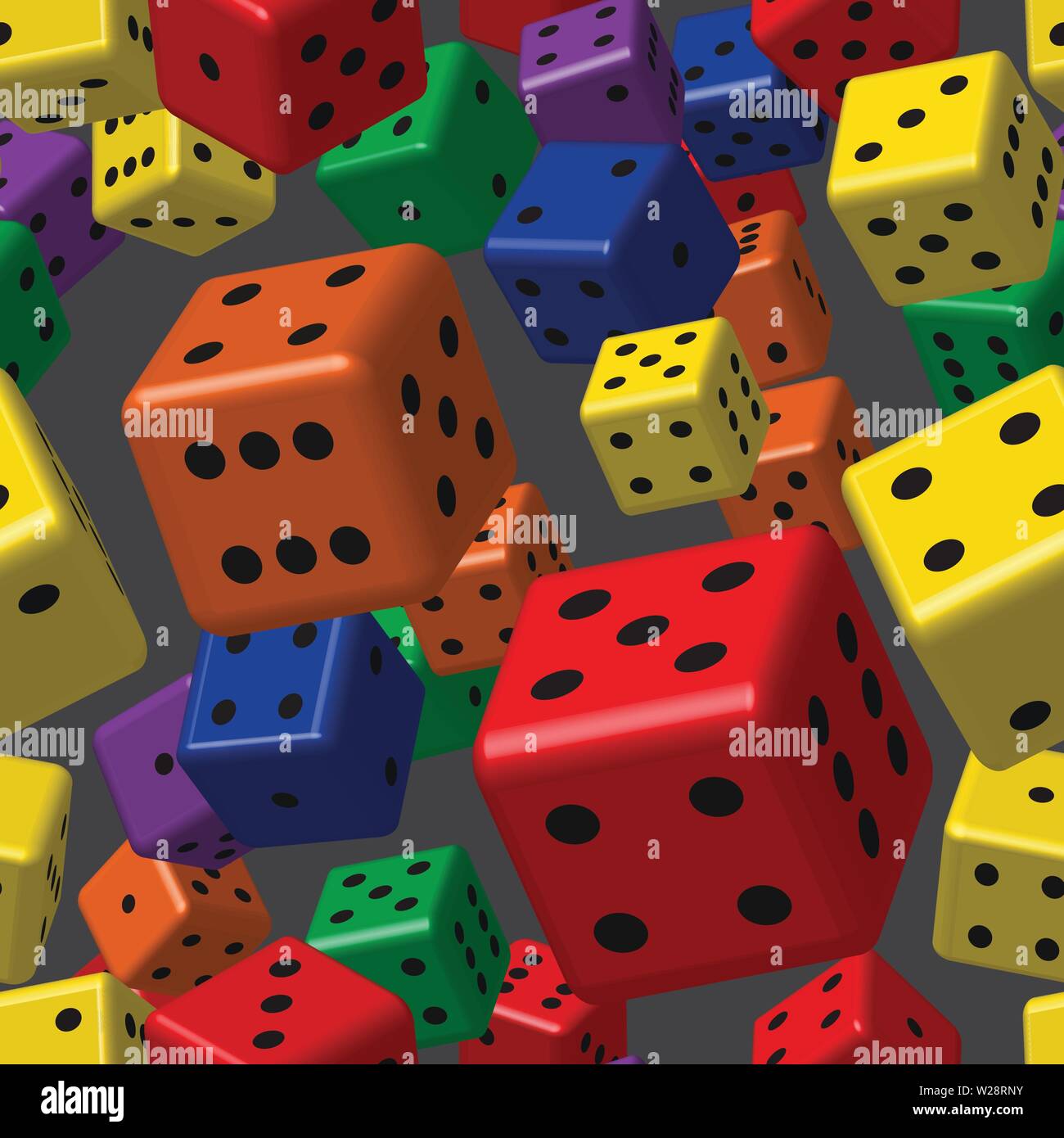 Rainbow Color Dice Seamless Pattern, 3D Illustration Stock Vector Image ...