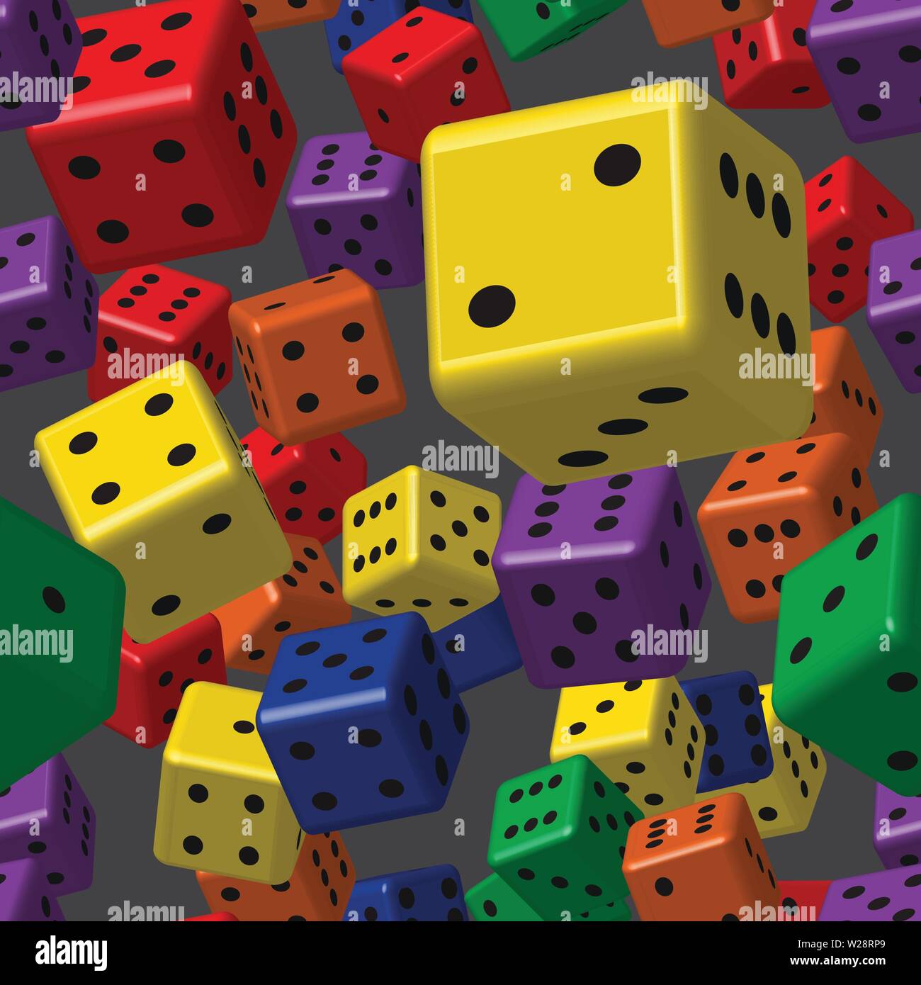 Rainbow Color Dice Seamless Pattern, 3D Illustration Stock Vector Image ...