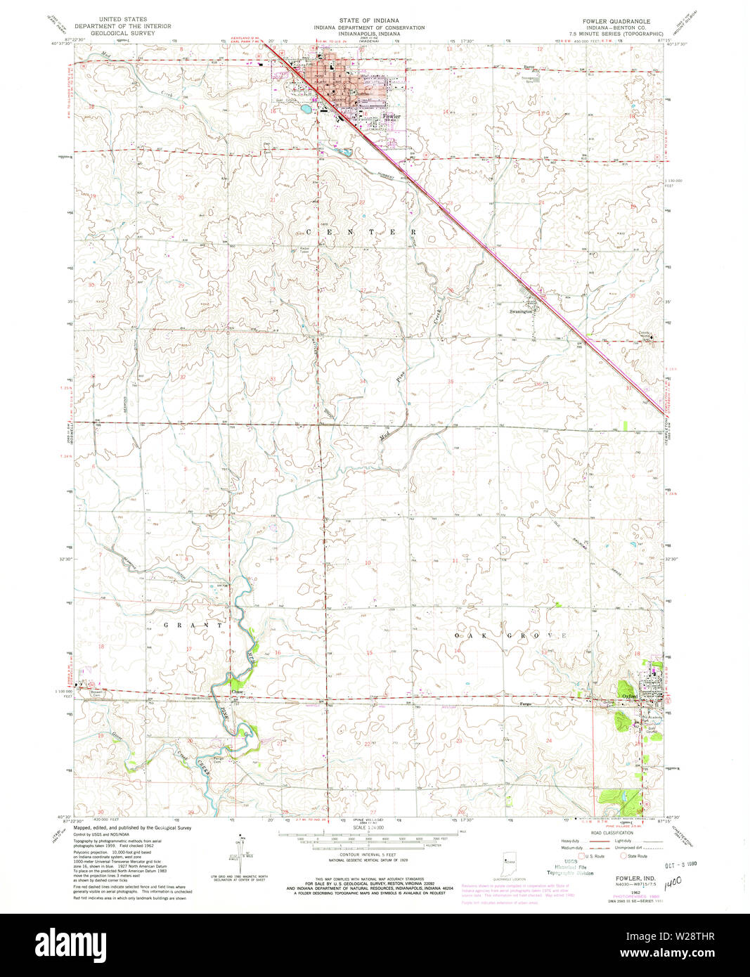 Fowler indiana map hi-res stock photography and images - Alamy