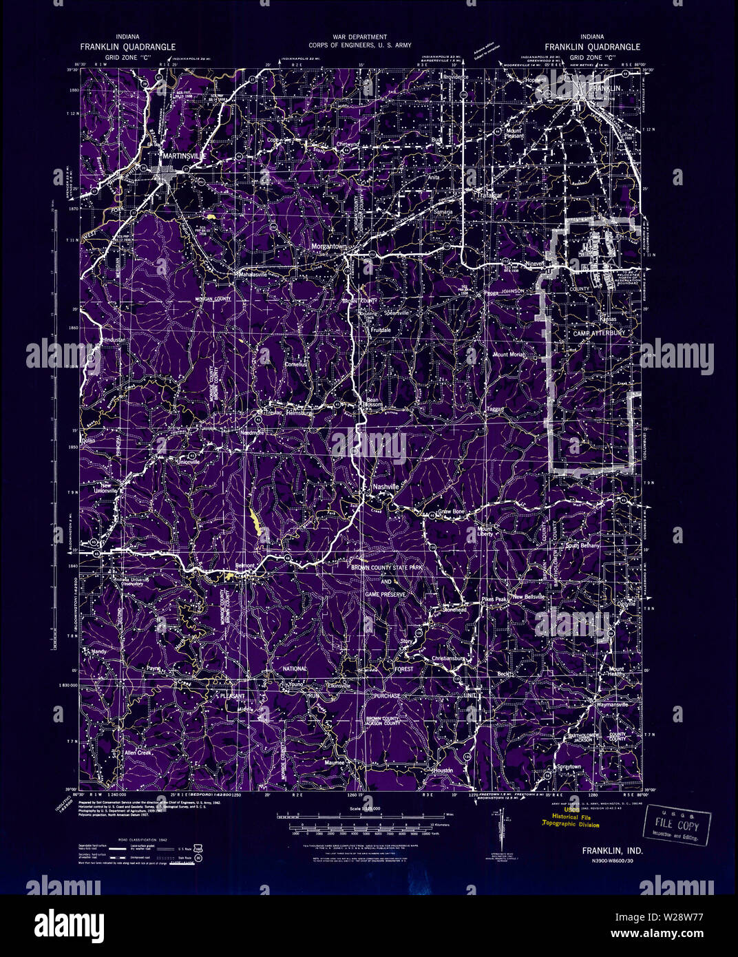Franklin indiana map hi-res stock photography and images - Alamy