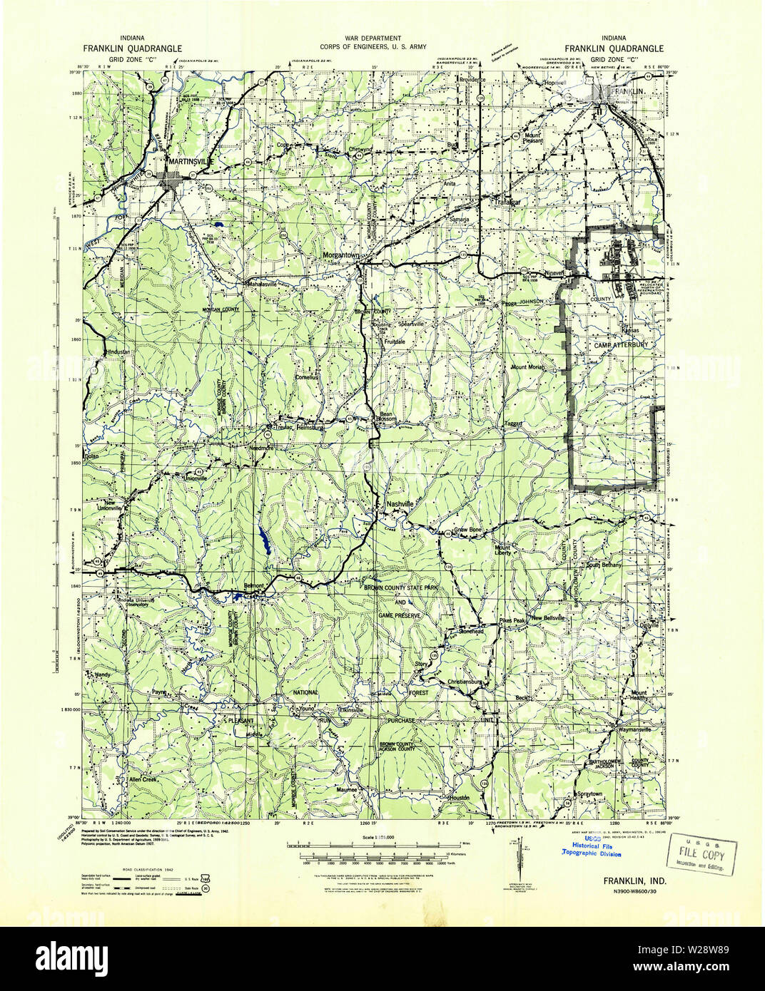 Franklin indiana map hi-res stock photography and images - Alamy