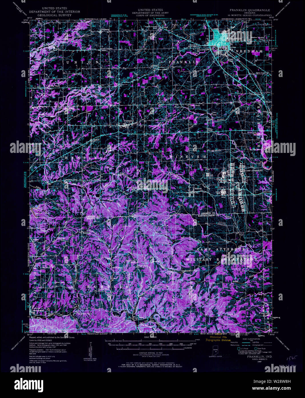 Franklin indiana map hi-res stock photography and images - Alamy