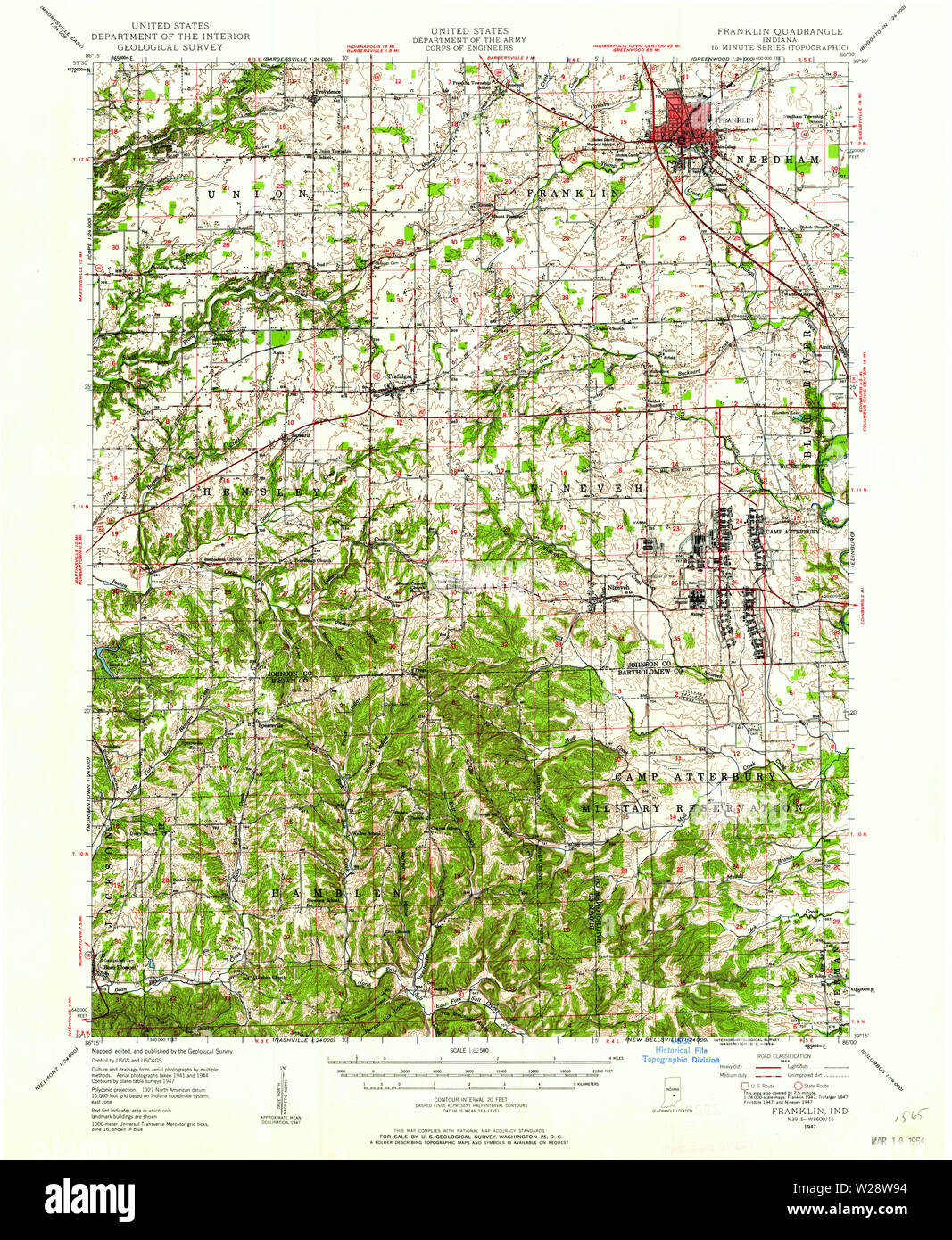 Franklin indiana map hi-res stock photography and images - Alamy