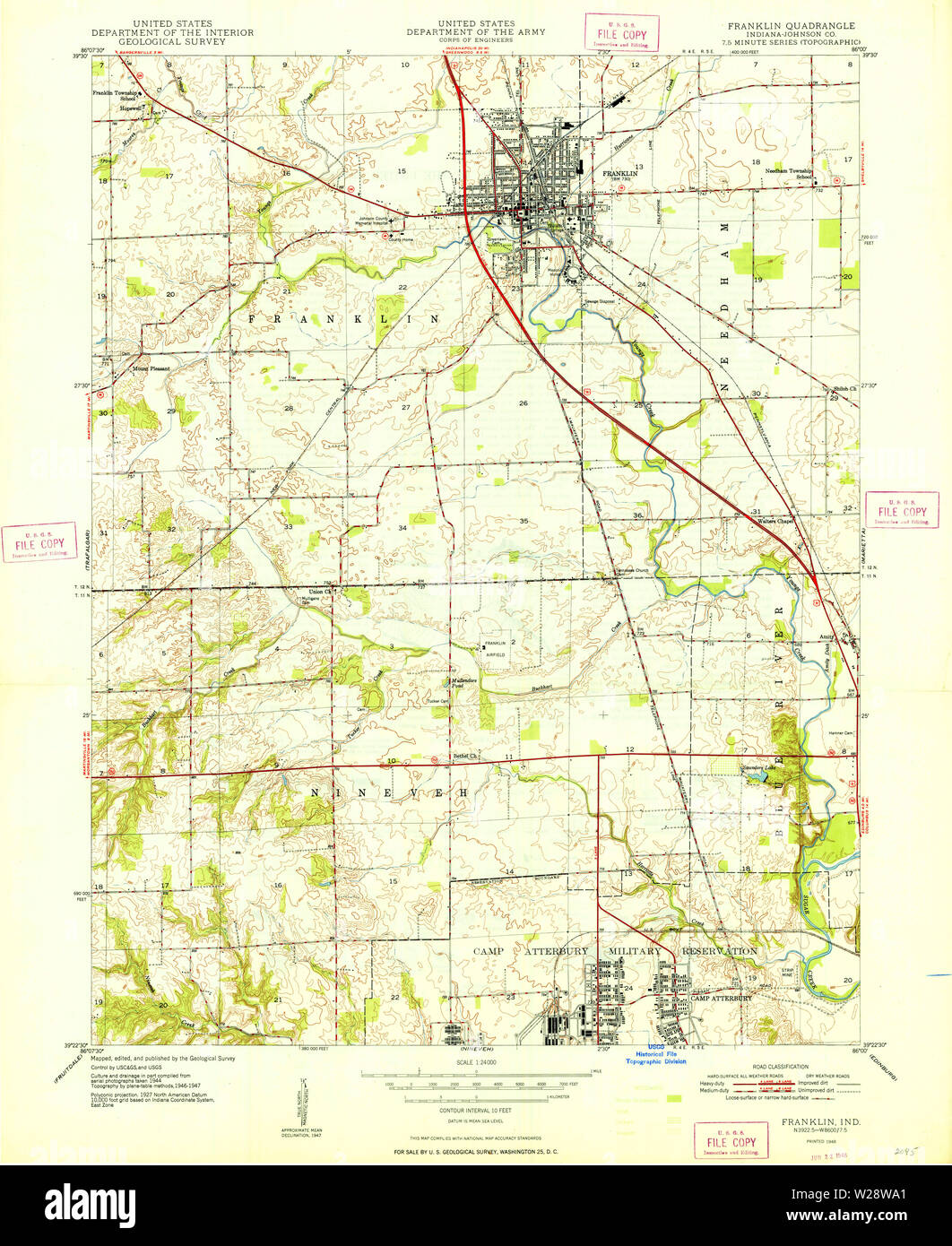 Franklin indiana map hi-res stock photography and images - Alamy