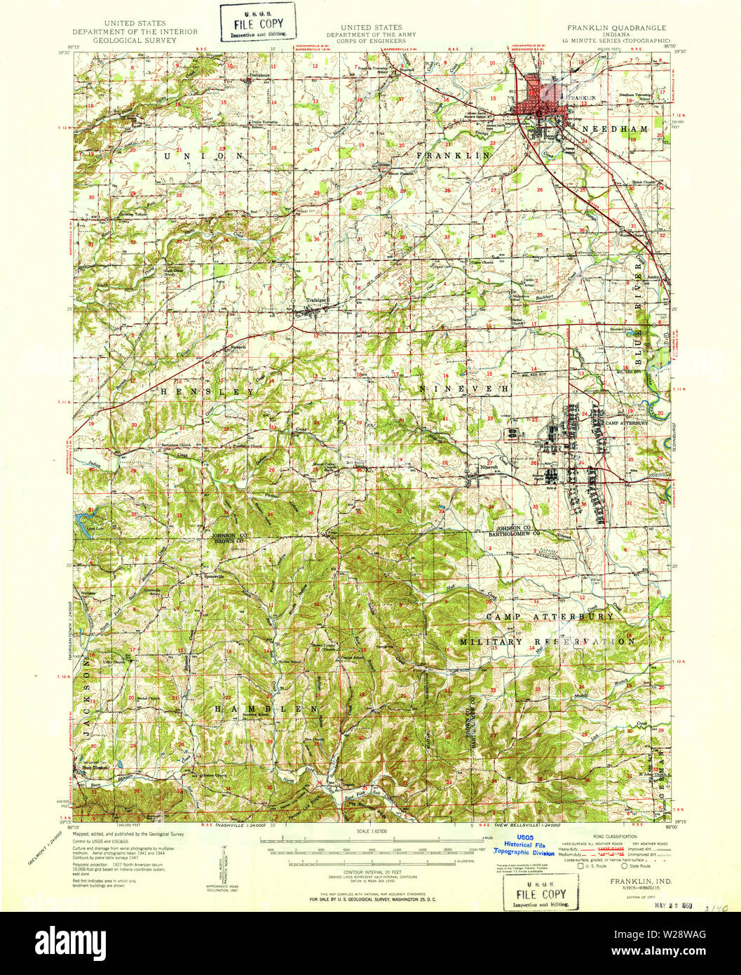 Franklin indiana map hi-res stock photography and images - Alamy