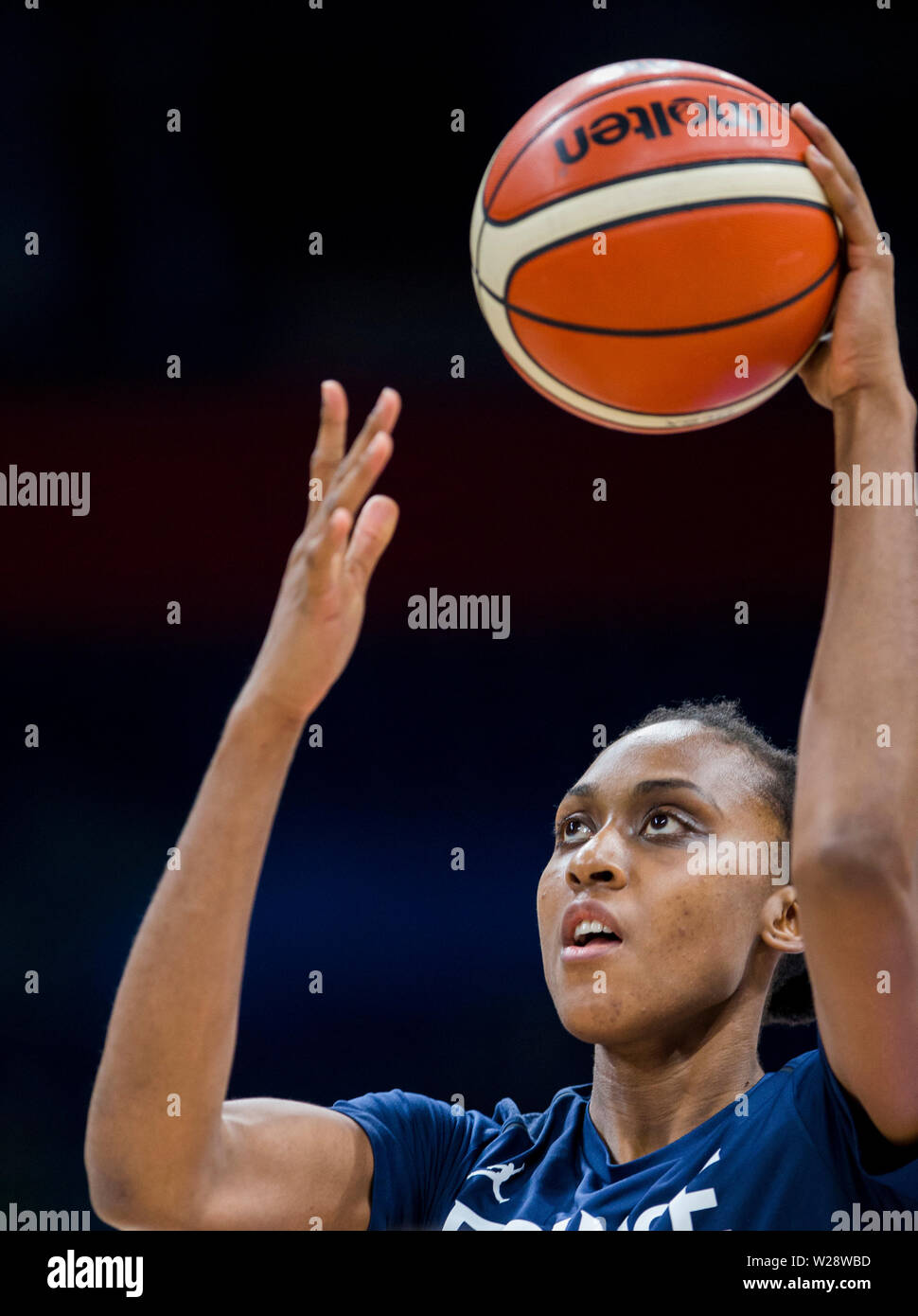 Sandrine Gruda of FRA warms up Stock Photo - Alamy