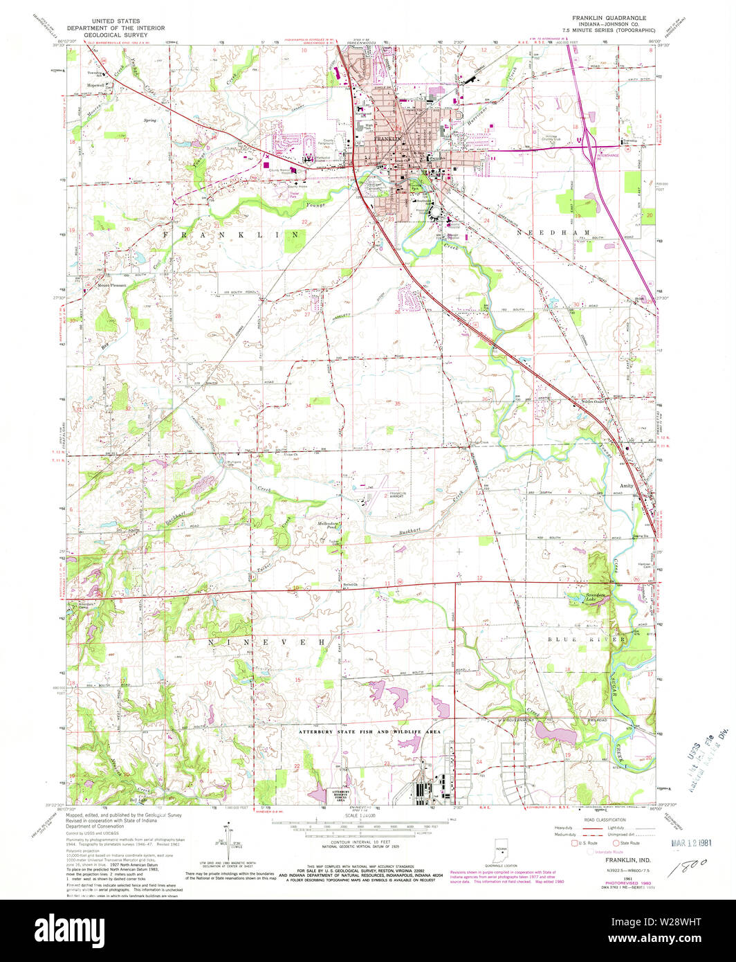 Franklin indiana map hi-res stock photography and images - Alamy