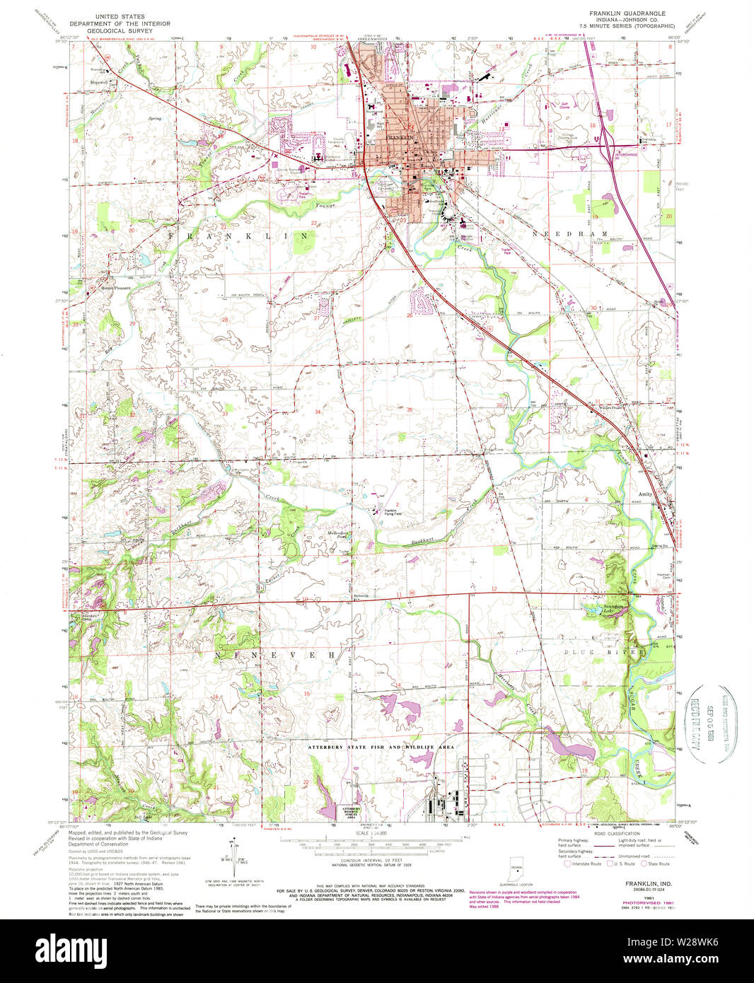 Franklin indiana map hi-res stock photography and images - Alamy