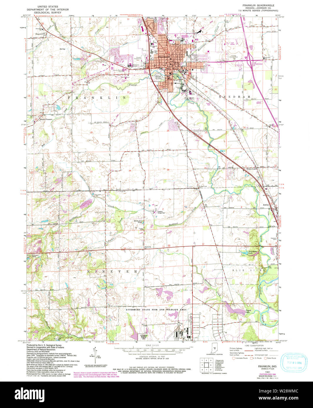 Franklin indiana map hi-res stock photography and images - Alamy