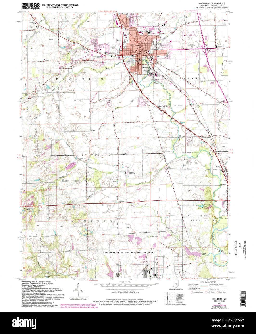 Franklin indiana map hi-res stock photography and images - Alamy
