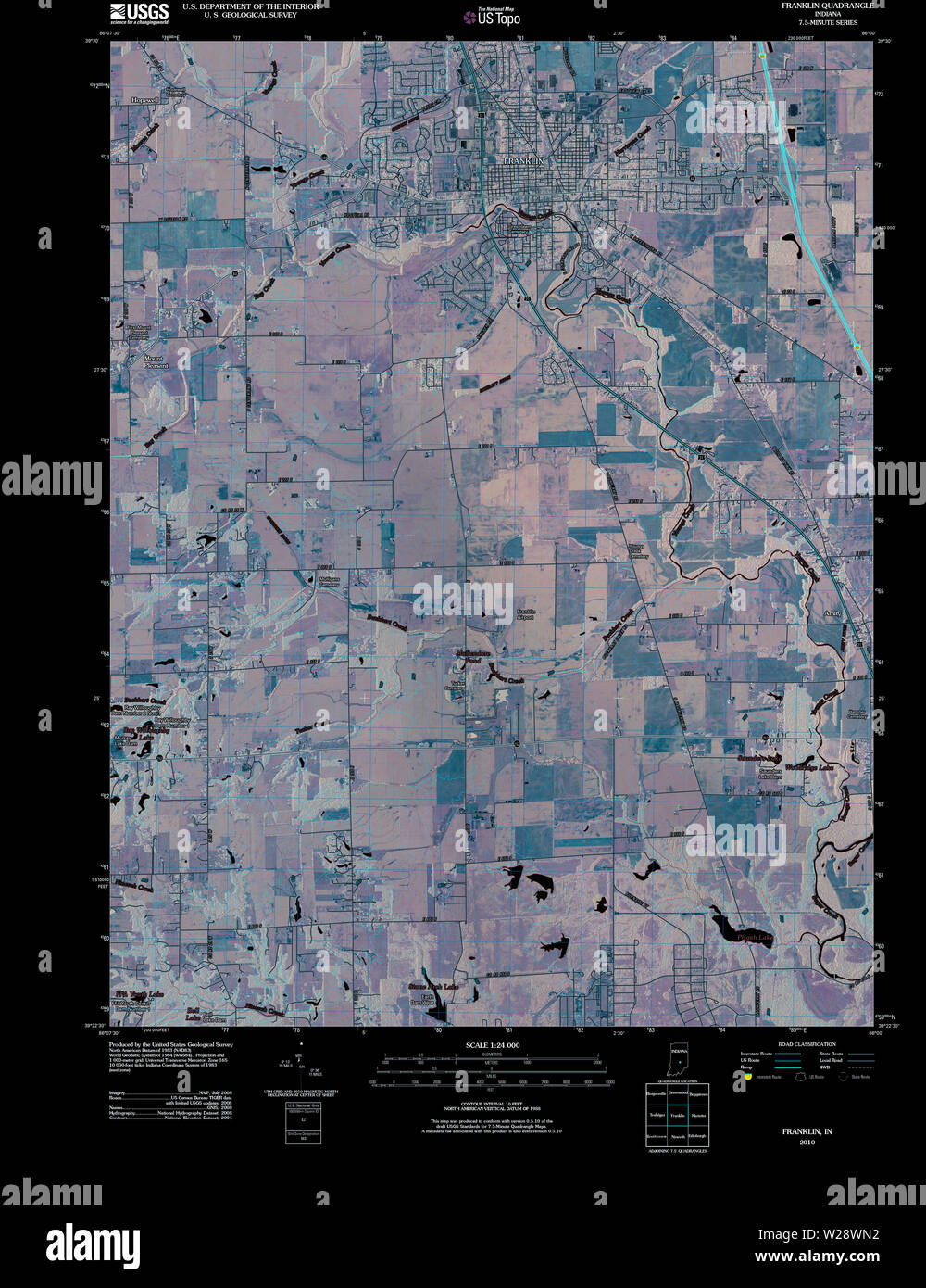 Franklin indiana map hi-res stock photography and images - Alamy