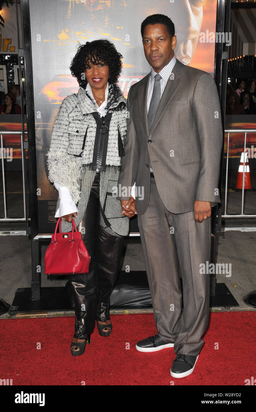 LOS ANGELES, CA. October 26, 2010: Denzel Washington & wife Paulette ...