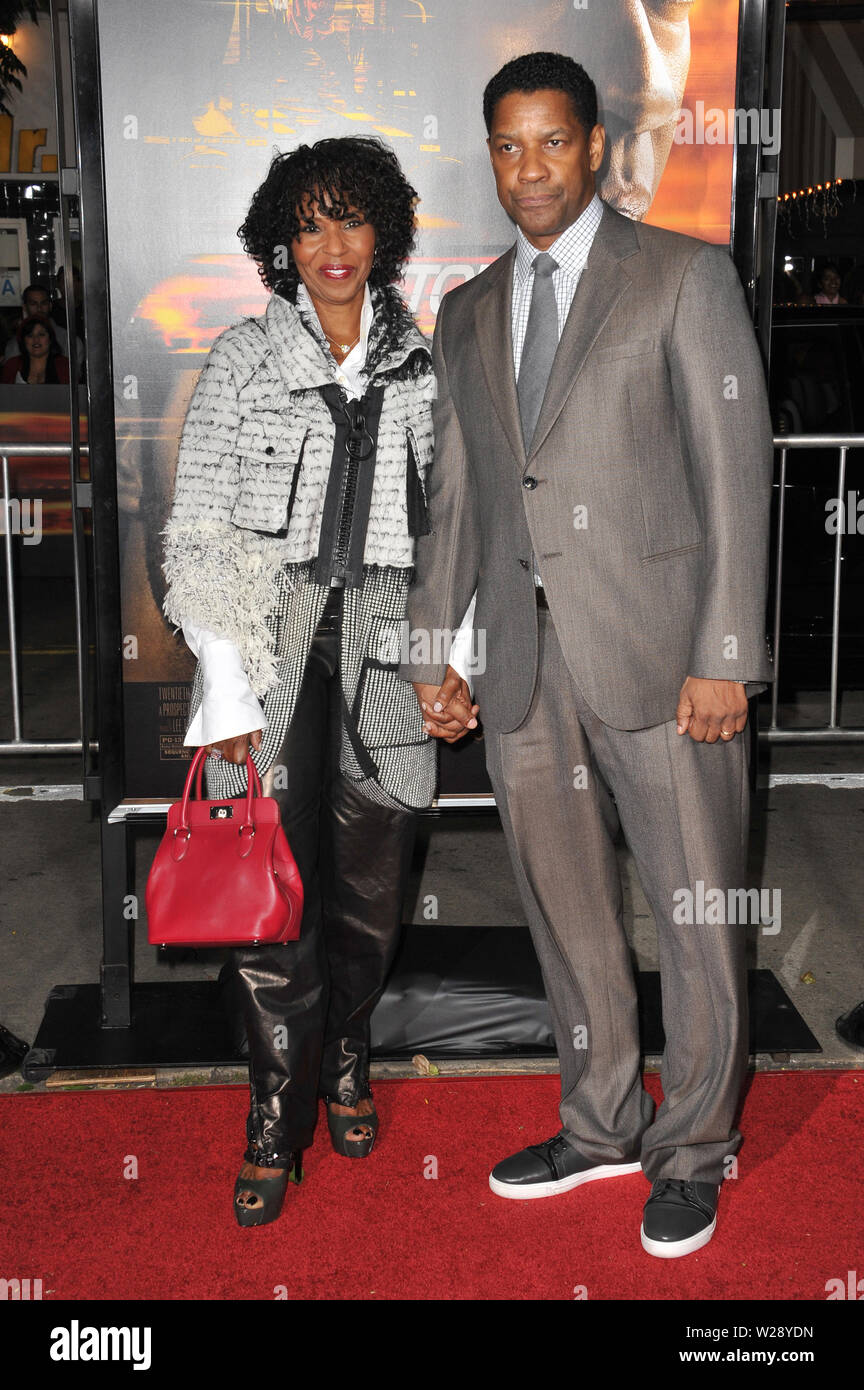 LOS ANGELES, CA. October 26, 2010: Denzel Washington & wife Paulette ...