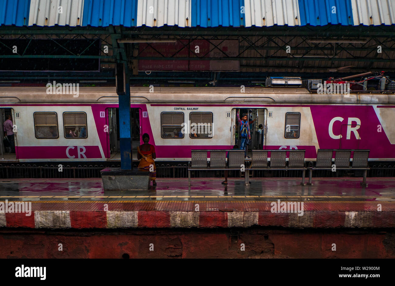 Mumbai, India - June 30, 2019 : Mumbai Suburban Railway, one of the ...