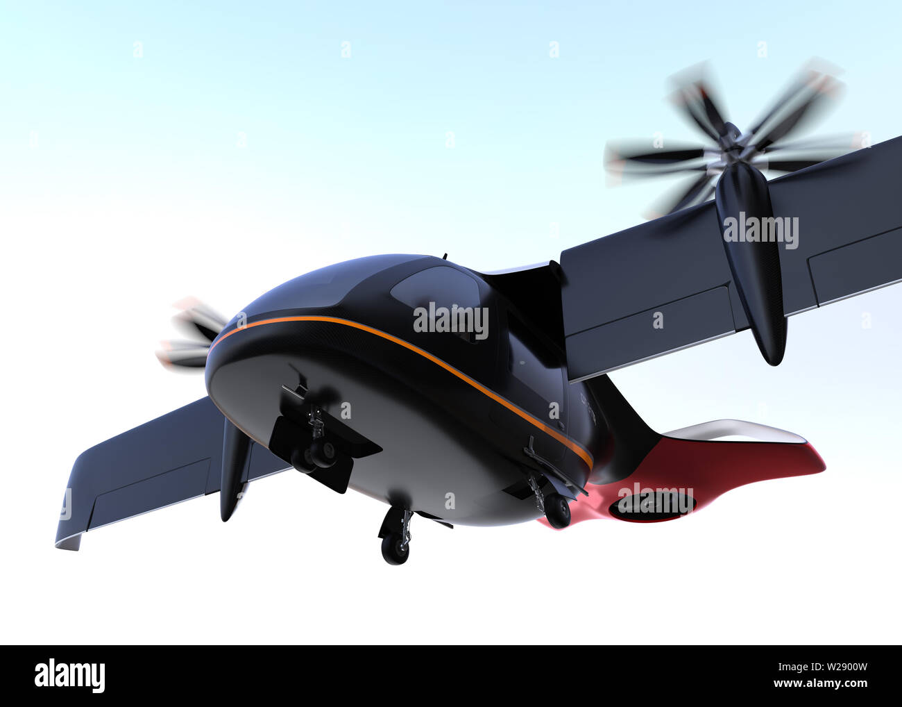 E-VTOL passenger aircraft takeoff from airport. Urban Passenger ...