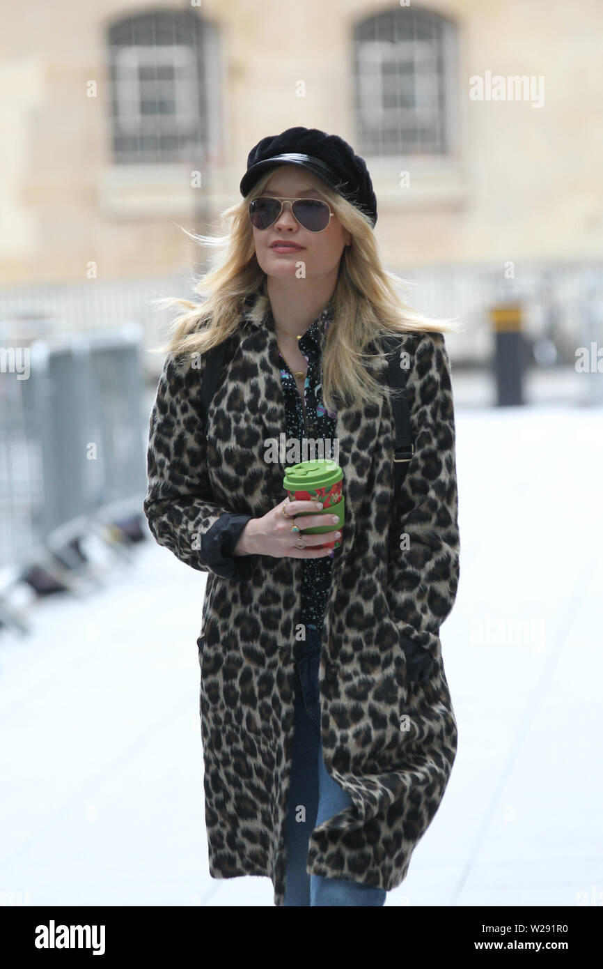 London, UK. 7th July, 2019. Laura Whitmore seen at the BBC studios in ...