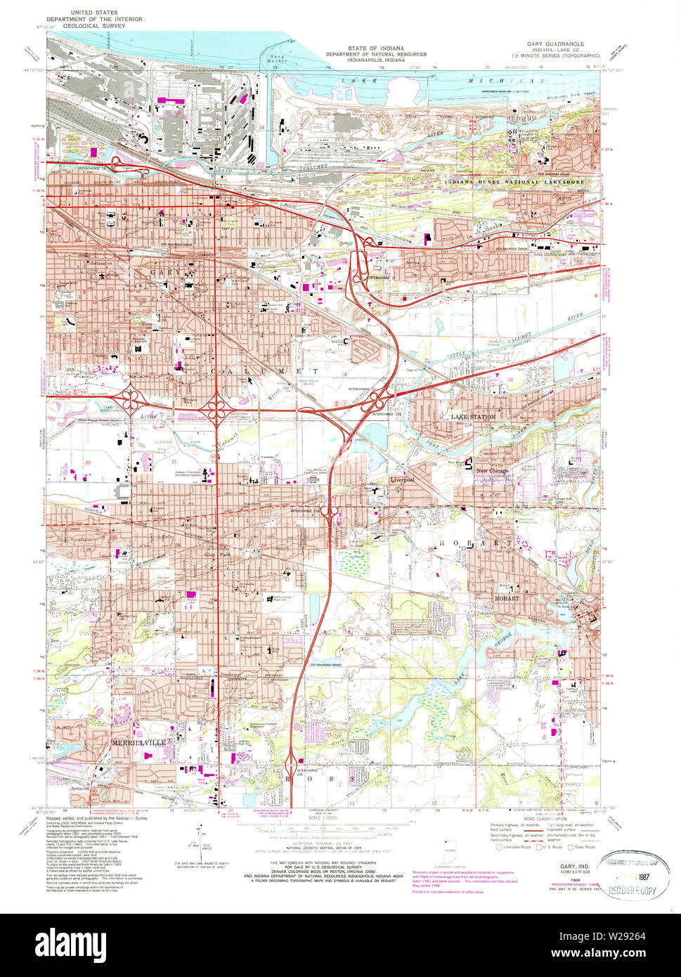 Map of gary Cut Out Stock Images & Pictures - Alamy