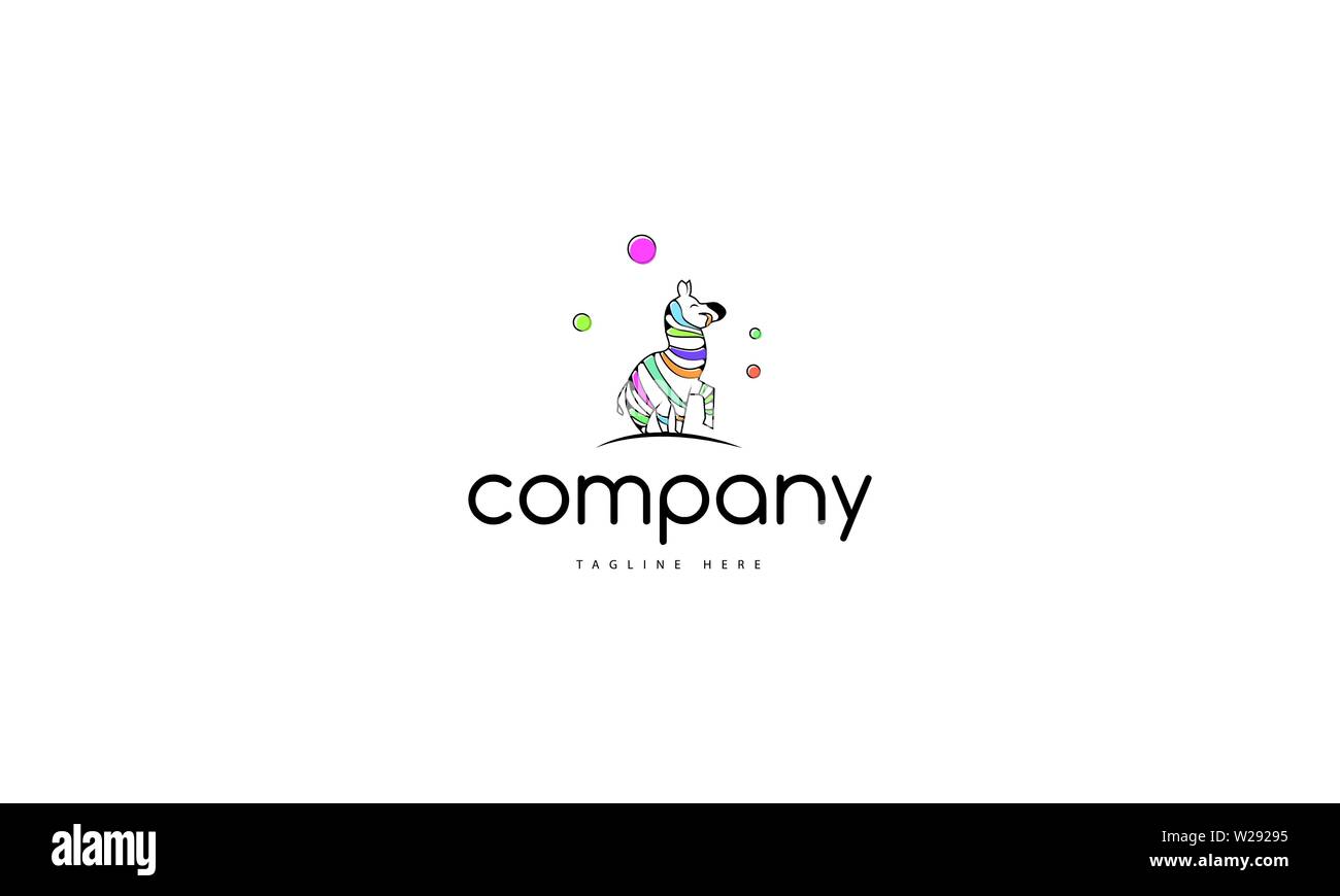 Vector logo which depicts a funny zebra with a raised leg Stock Vector ...