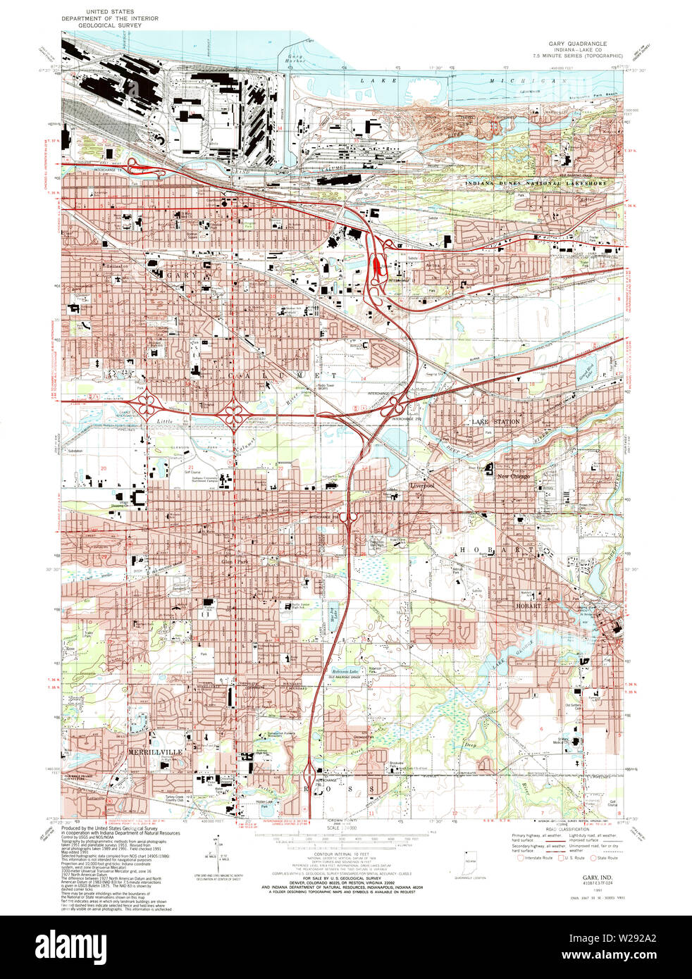 Map of gary Cut Out Stock Images & Pictures - Alamy
