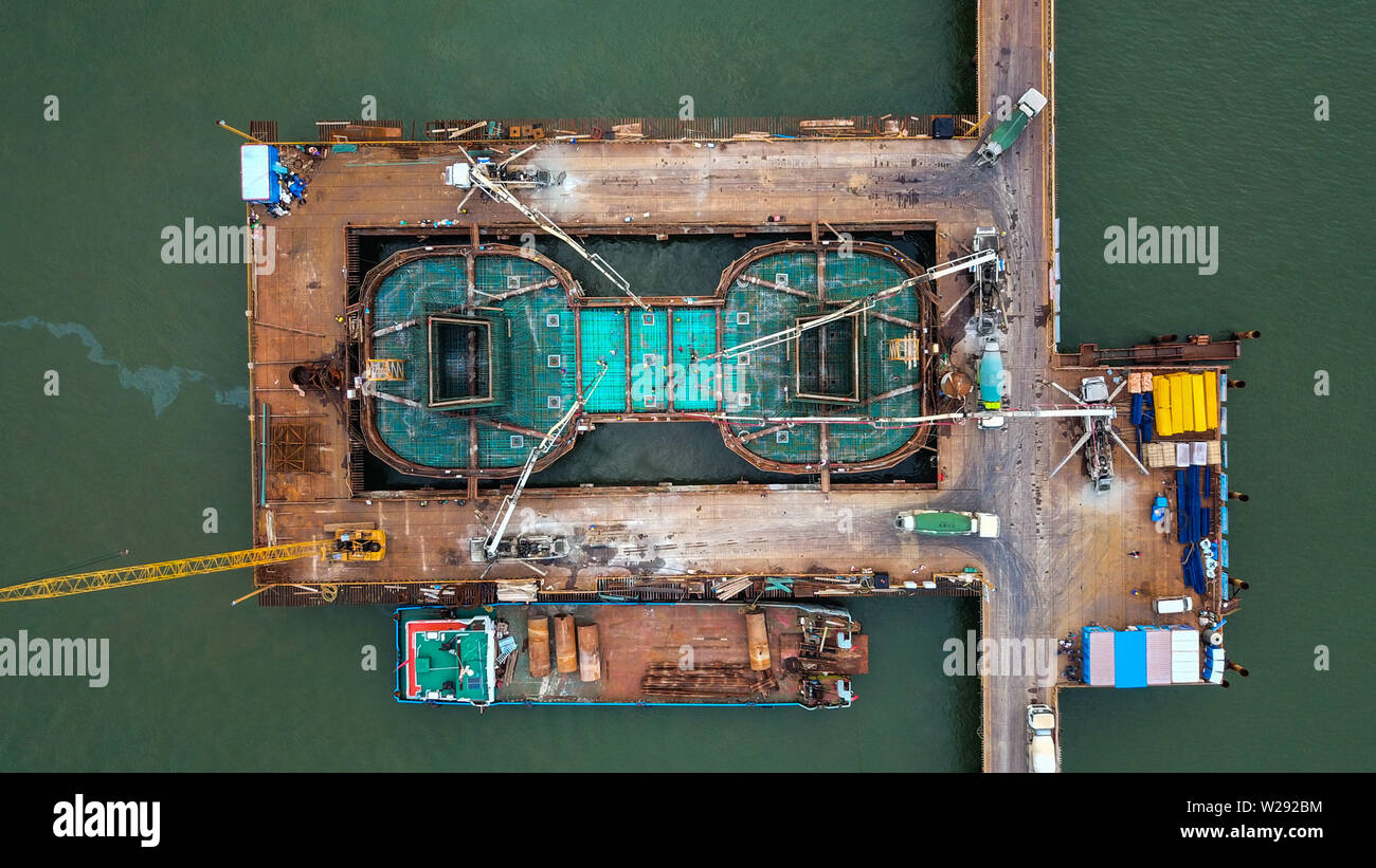 Zhanjiang, China. 6th July, 2019. Aerial photo taken on July 6, 2019 ...