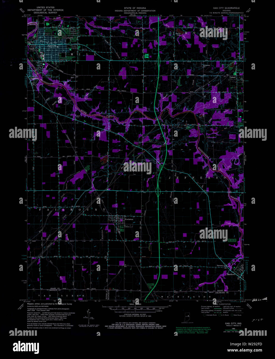 Gas city indiana map hi-res stock photography and images - Alamy