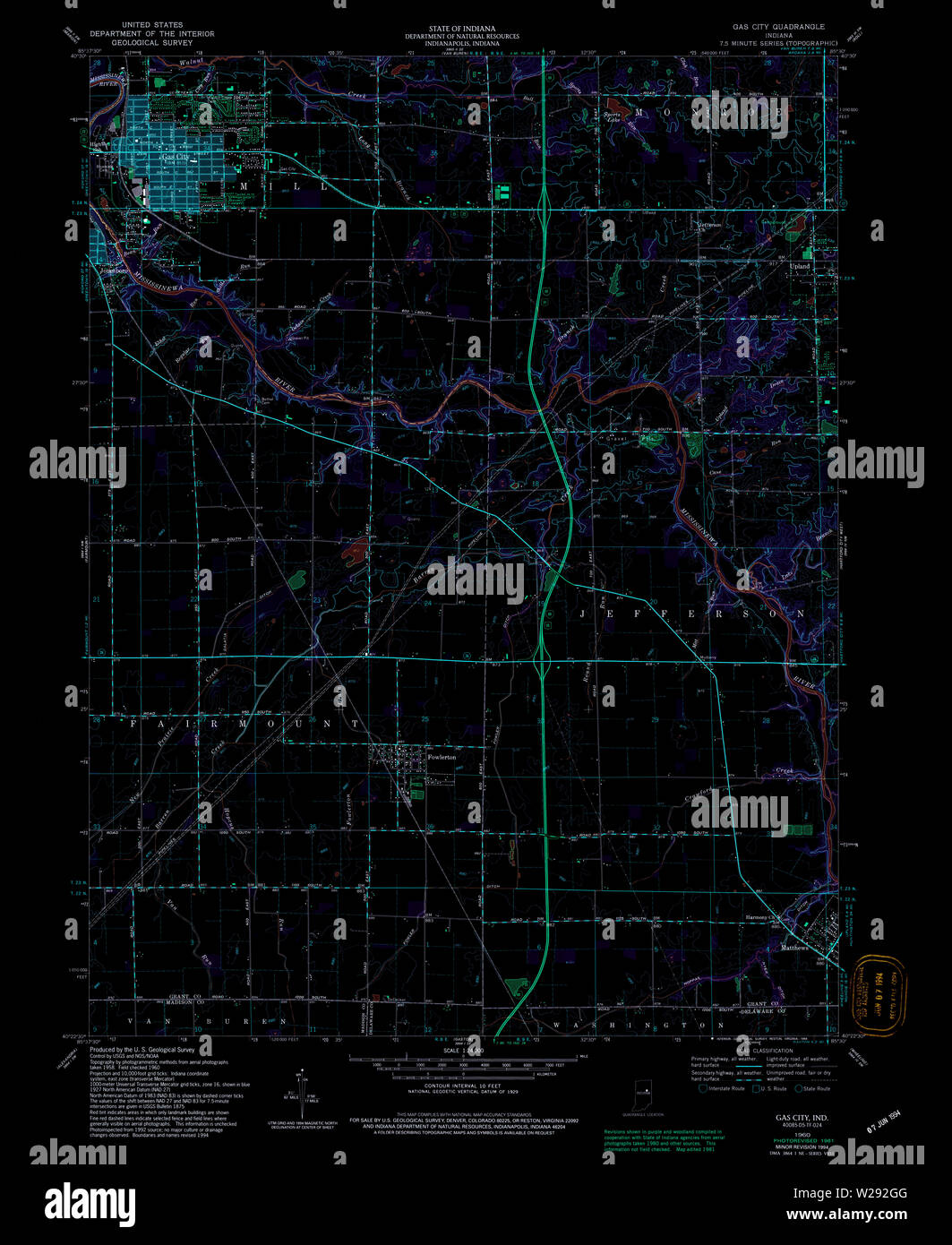 Gas city indiana map hi-res stock photography and images - Alamy