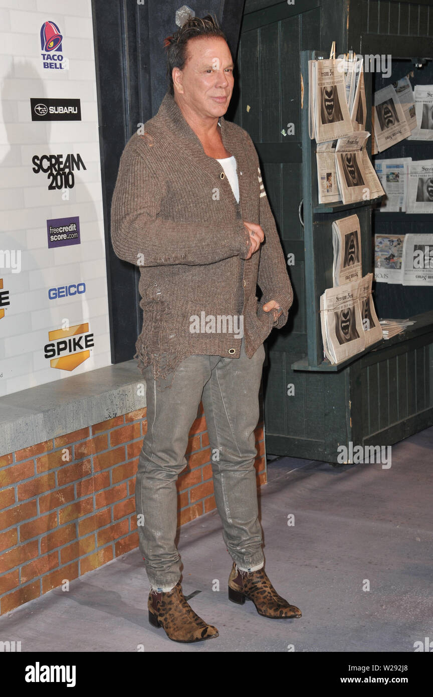 LOS ANGELES, CA. October 16, 2010: Mickey Rourke at Spike TV's 2010 ...