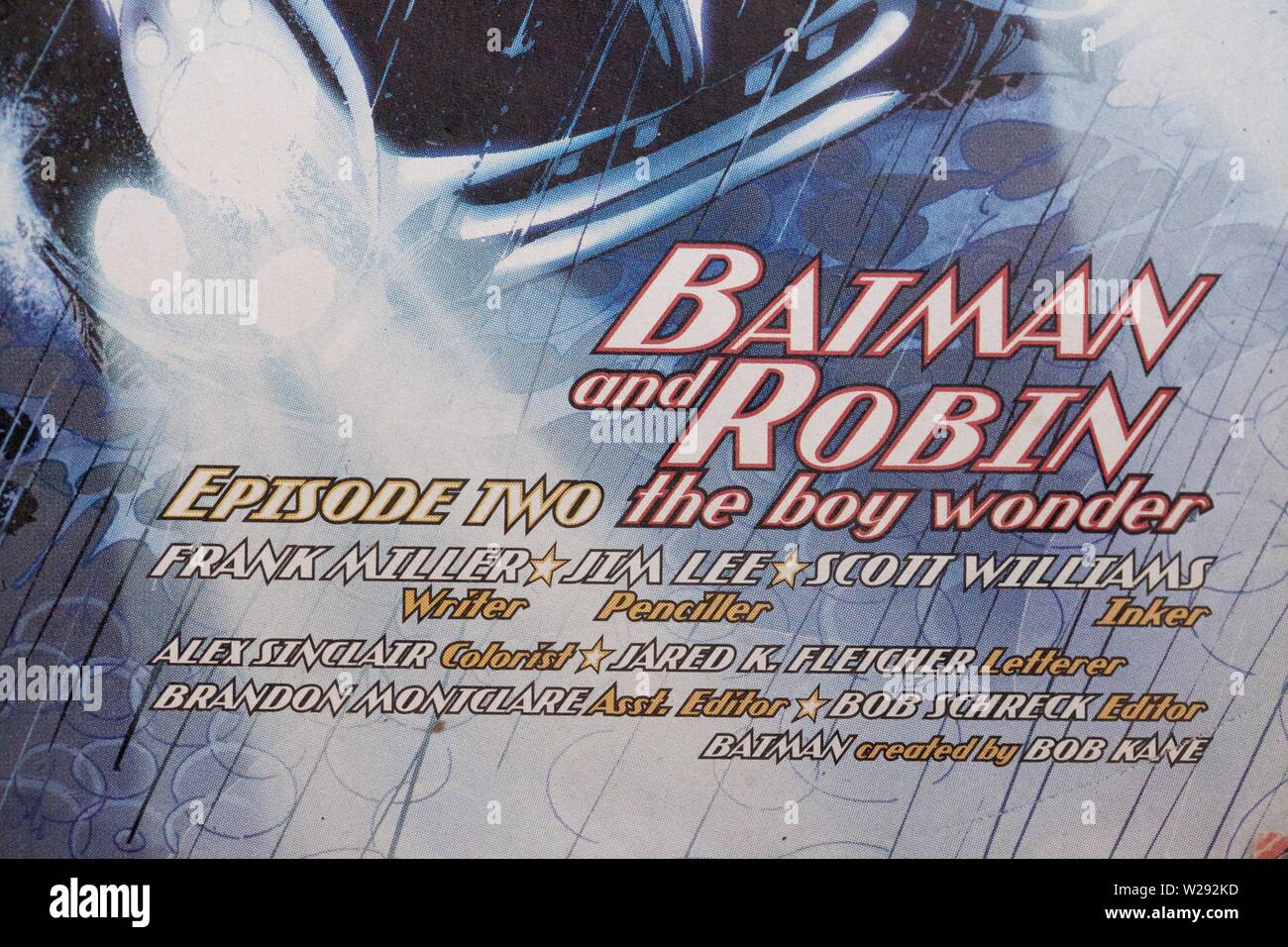 ID: 152507615 Refused on: 07/08/2019 DC comic credits section Stock ...