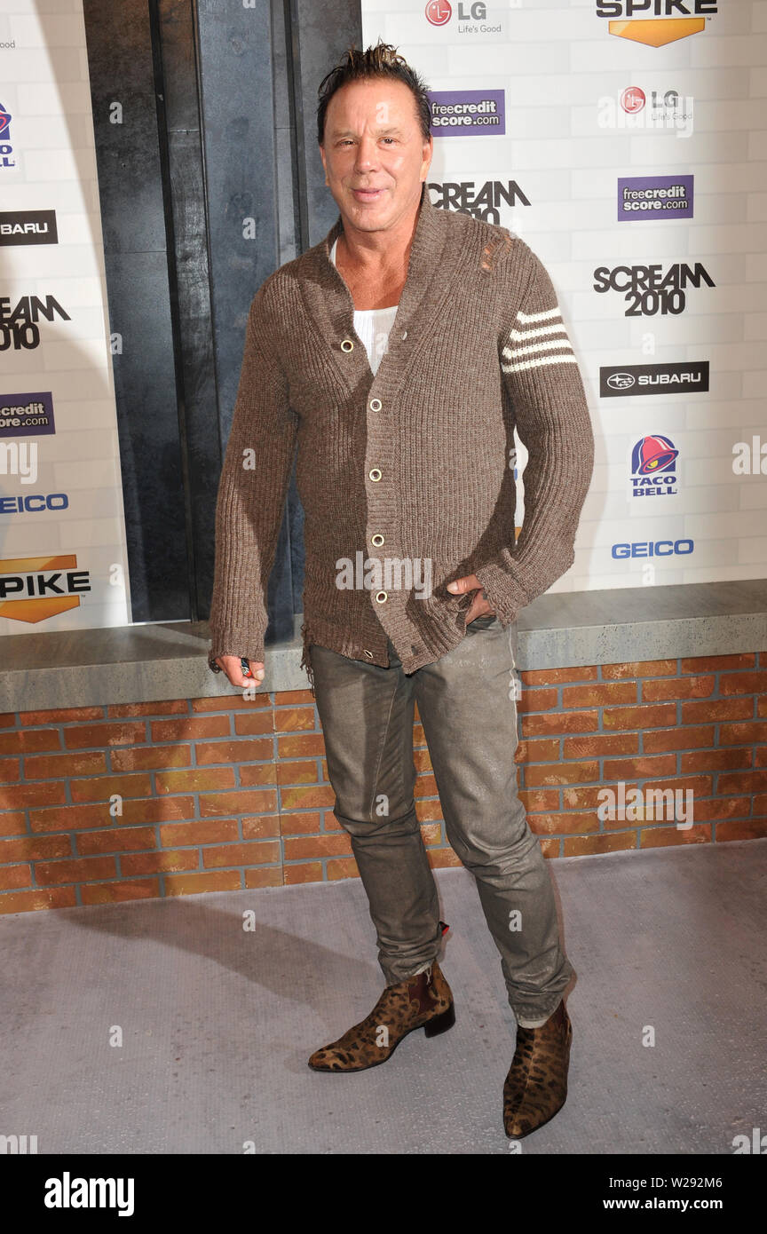 LOS ANGELES, CA. October 16, 2010: Mickey Rourke at Spike TV's 2010 ...