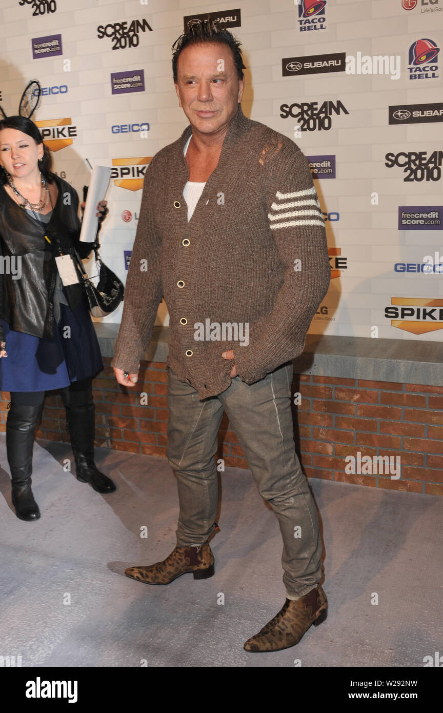 LOS ANGELES, CA. October 16, 2010: Mickey Rourke at Spike TV's 2010 ...