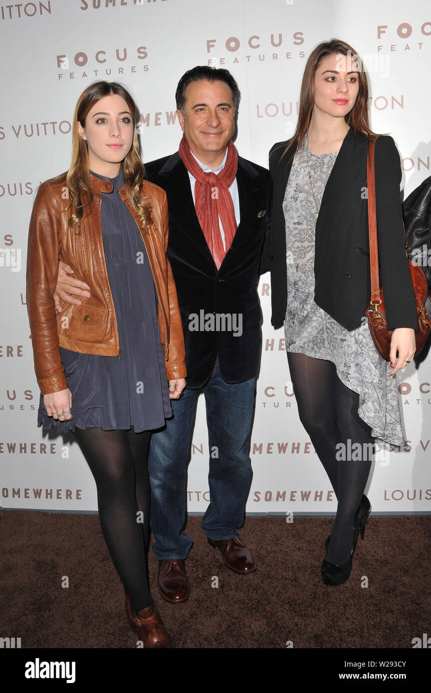 LOS ANGELES, CA. December 07, 2010: Andy Garcia & daughters at the Los ...