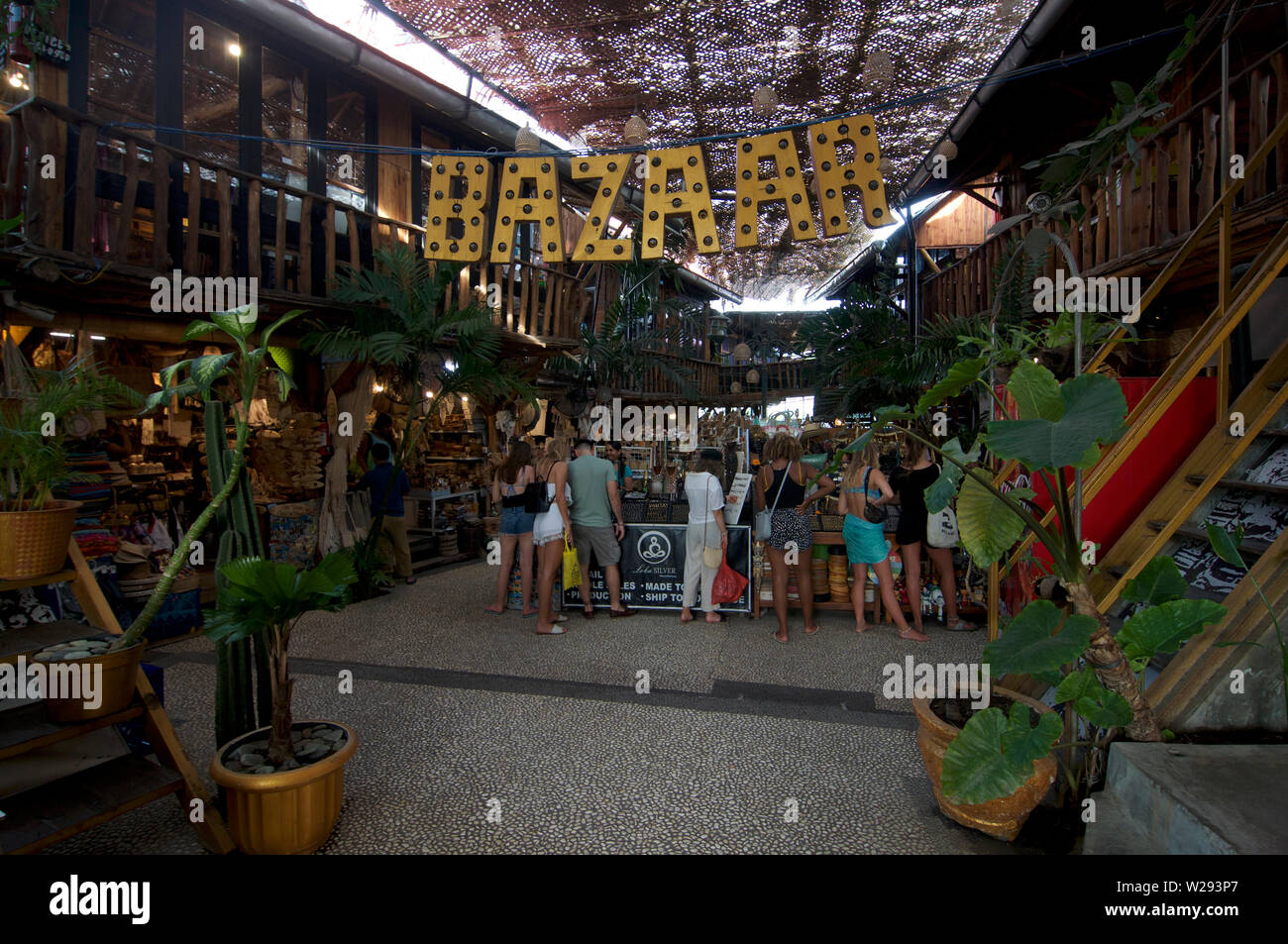 Canggu, Bali, Indonesia - 4th June 2019 : View on some tourist standing ...