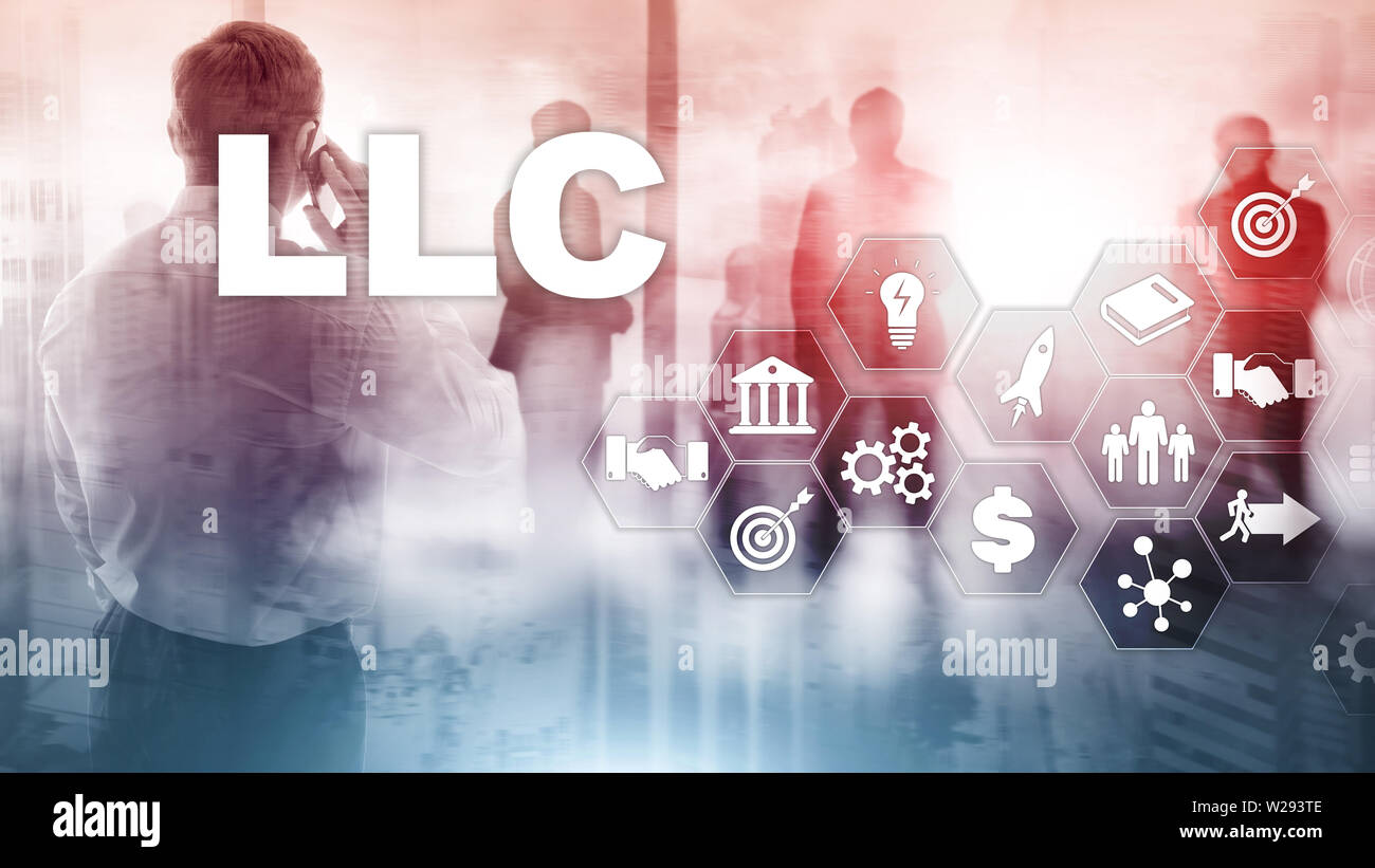 Limited Liability Company concept. Icons on virtual screen. Business ...