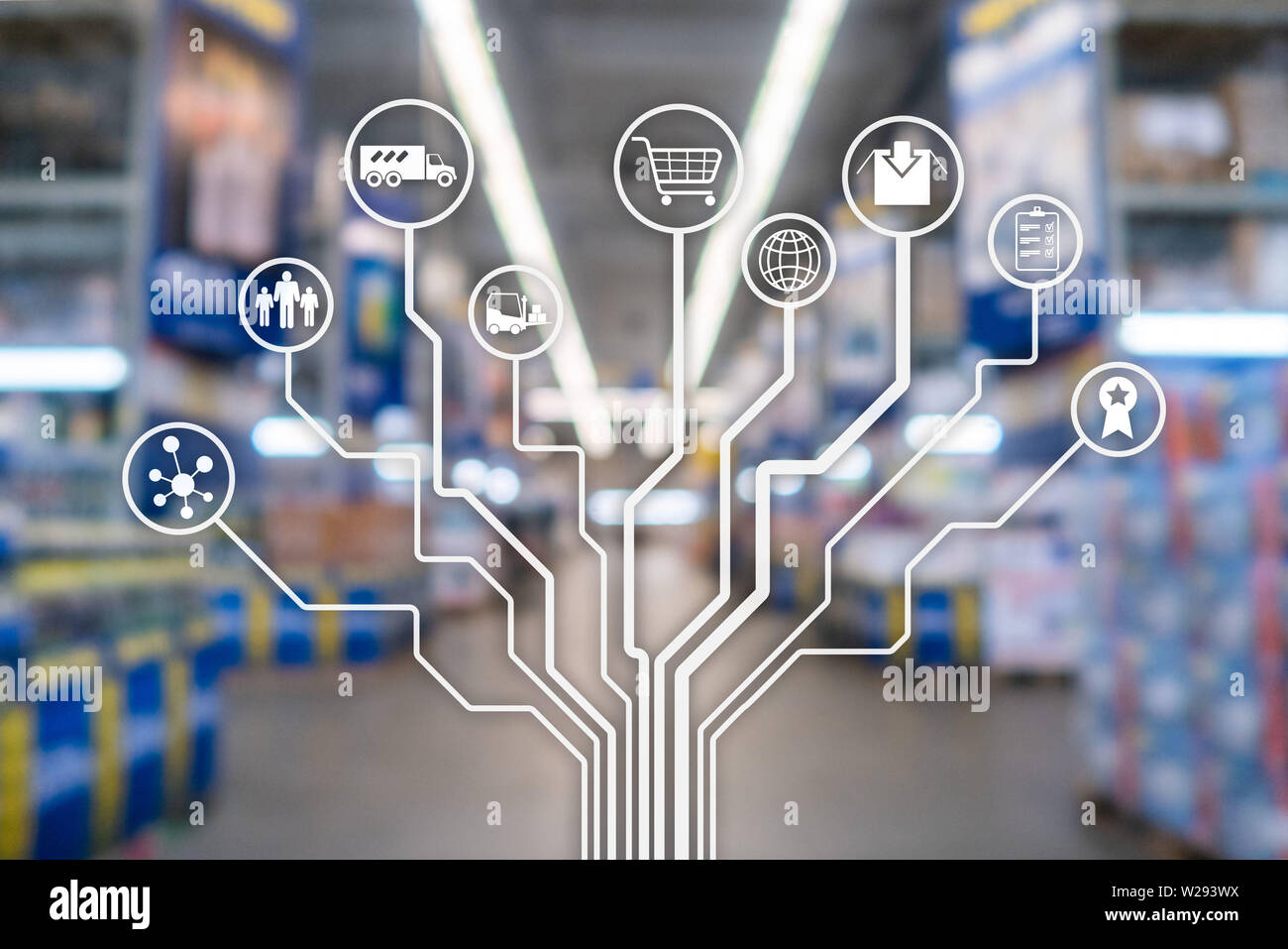 Retail concept marketing channels E-commerce Shopping automation on ...