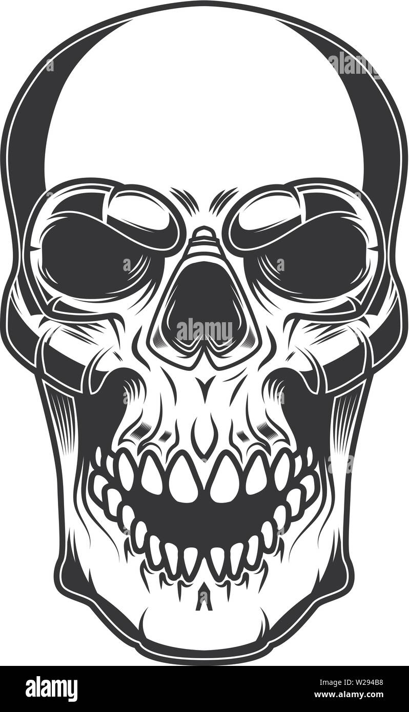 Skull illustration isolated on white background. Design elements for ...