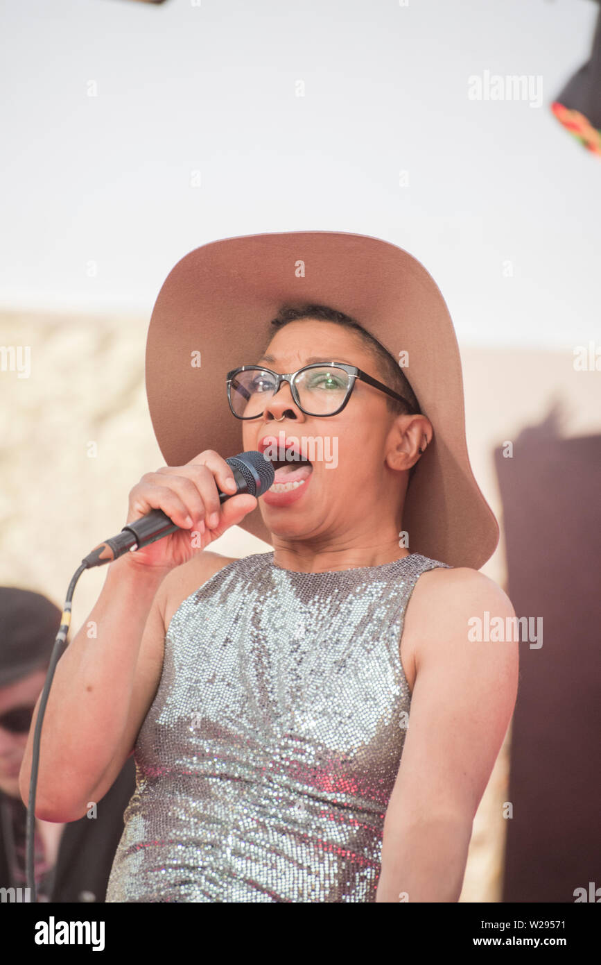 Turku, Finland. 6th July 2019. American singer songwriter Nicole Willis ...