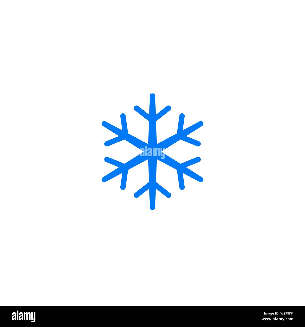 Blue Snowflake flat icon. Snow pictogram. Winter symbol. Vector ...