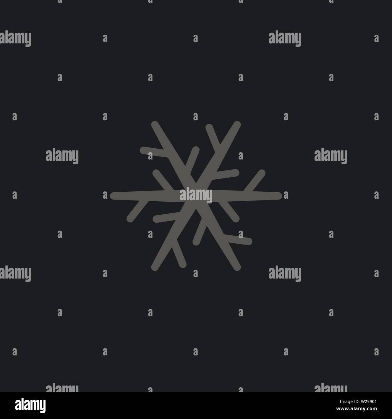 Monochrome Snowflake flat icon. Snow pictogram. Winter symbol. Vector ...